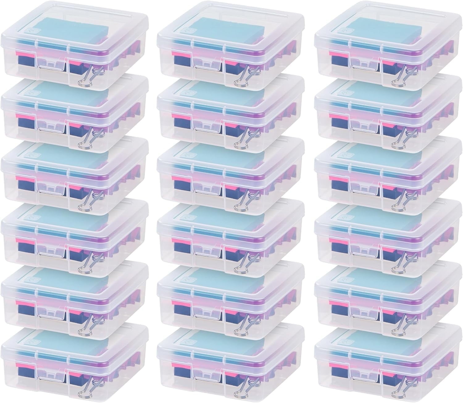 IRIS USA Pencil Case Box Storage Container for Organizing with Snap Lid ...