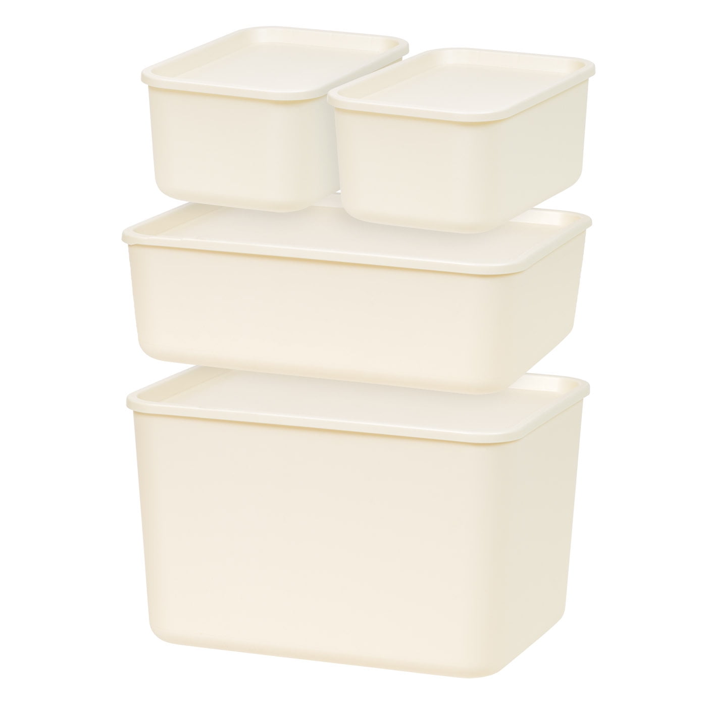 IRIS Plastic Modular Basket Bin & Lid, Combo (S/M/L), Stackable Lidded ...
