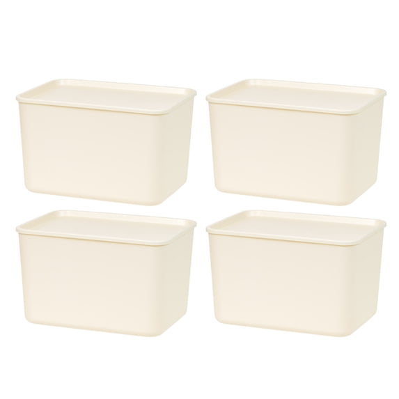 IRIS Plastic Modular Basket Bin & Lid, Large, Stackable Lidded Storage ...