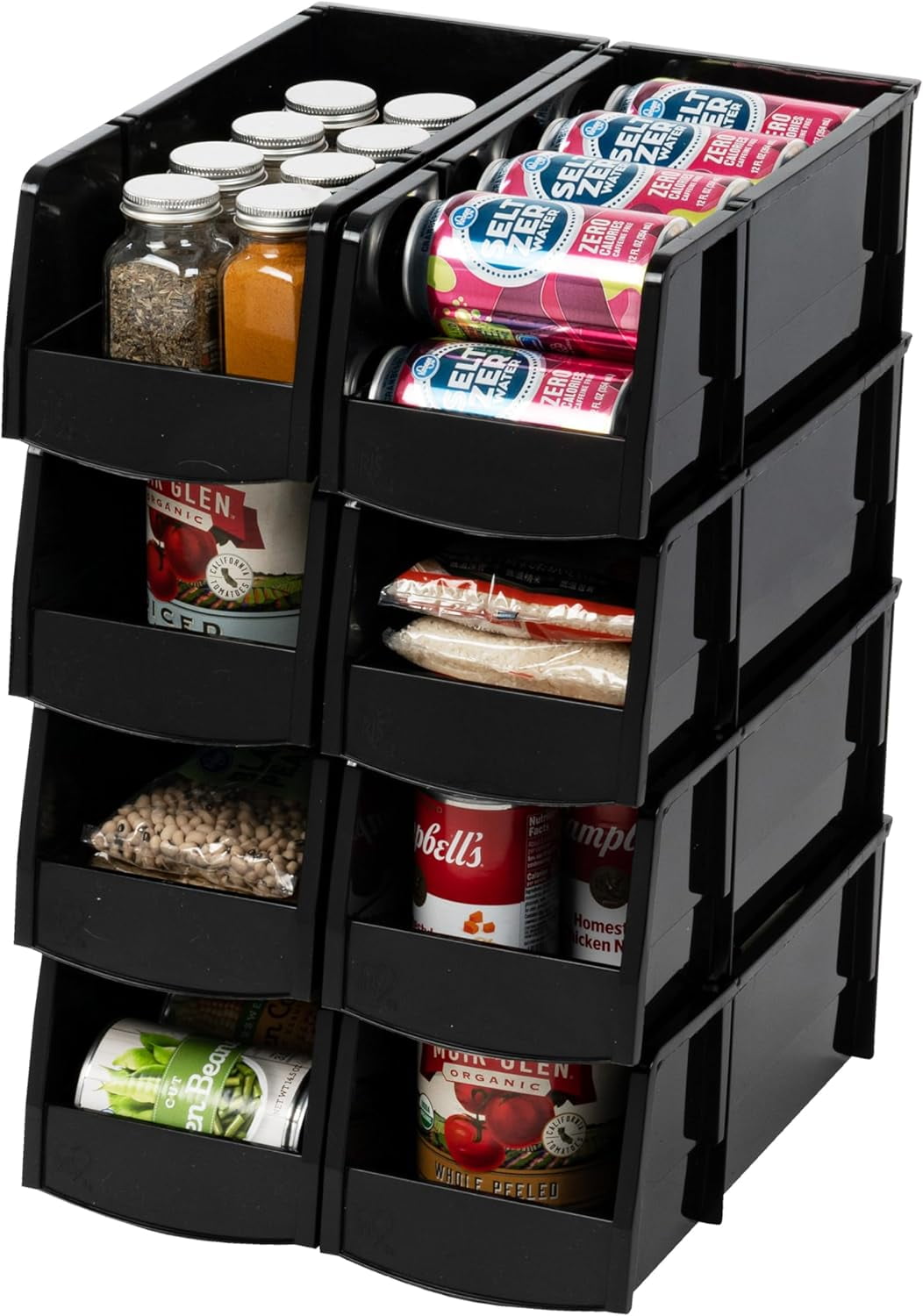 IRIS USA Plastic Shelf Bins Stackable Open Front Storage Bins Plastic ...