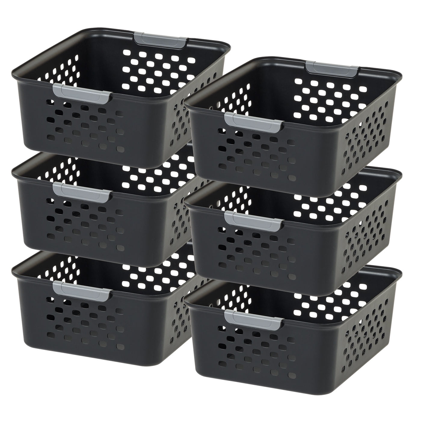 IRIS USA Decorative Plastic Storage Basket, Organizing Solution, Set of ...