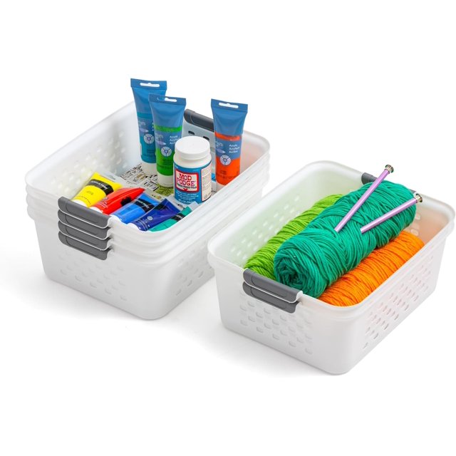IRIS USA Small Organizing Multipurpose Storage Basket, 6-Pack, White ...