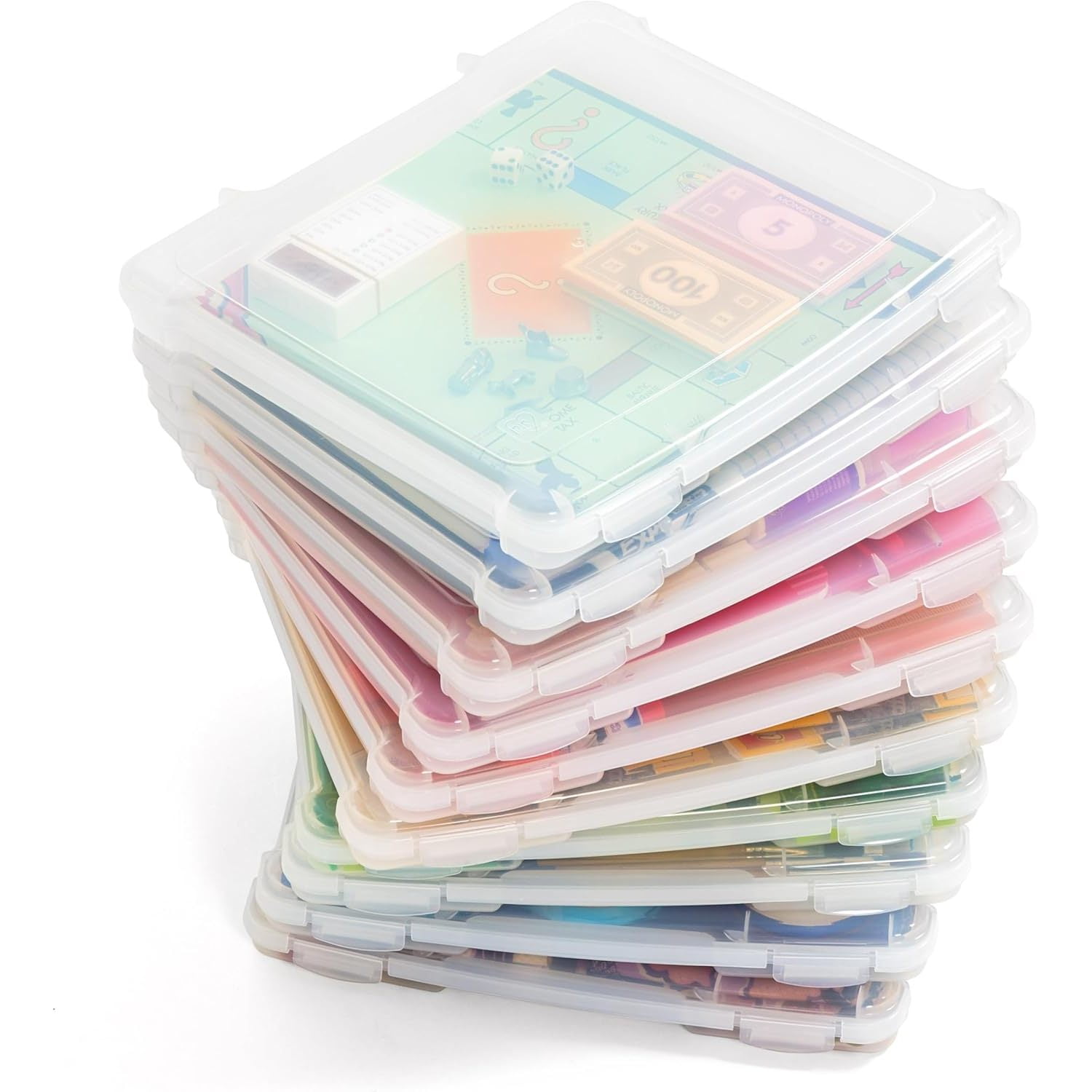 IRIS USA Portable Board Game Organizer Plastic Project Storage Case Box ...