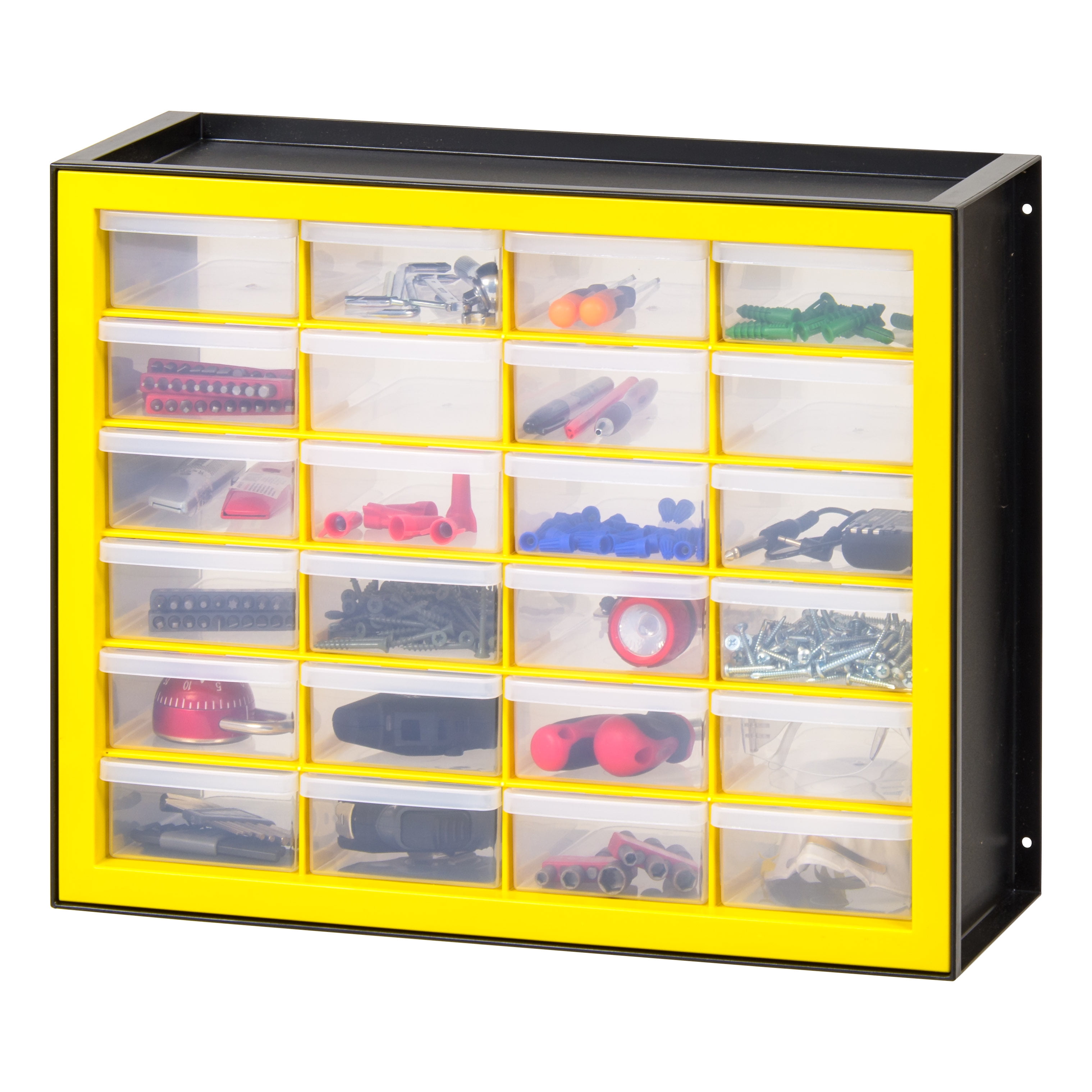 IRIS USA Screw Organizer, Hardware Storage Organizer, 24 Drawer Parts ...