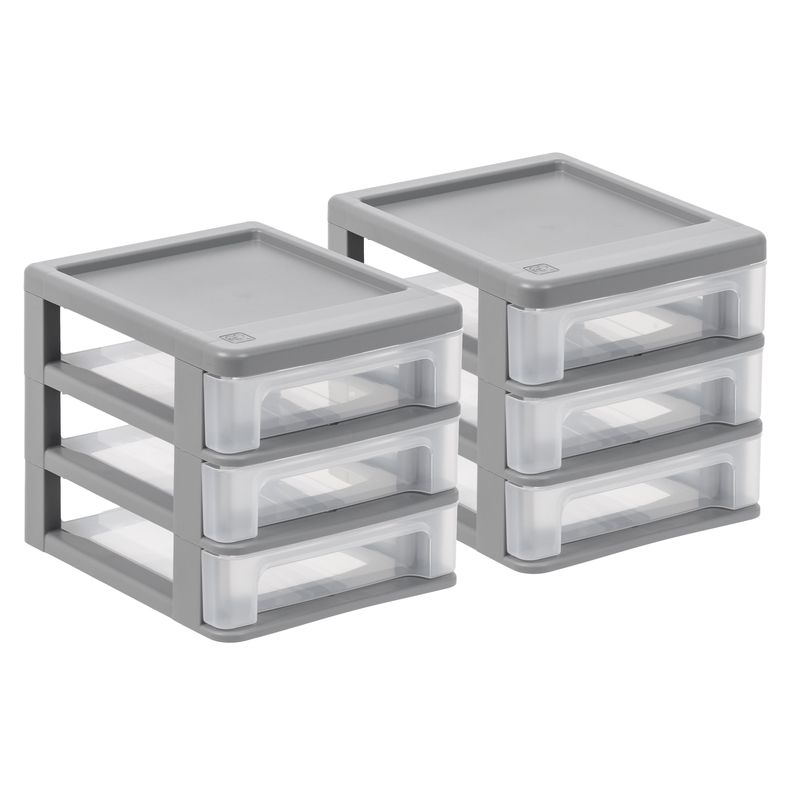 IRIS Small 3 Drawer Countertop Organizer, 2 Pack - Gray - Walmart.com