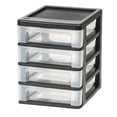 IRIS Small 4-Drawer Compact Desktop Organizer, Stacking Desktop Unit ...
