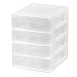 IRIS Small 4-Drawer Compact Desktop Organizer, Stacking Desktop Unit ...