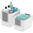 IRIS USA Small Storage Bins - Stackable, White, 12-Pack, Kitchen & Bathroom Organizer - Walmart.com