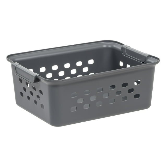 IRIS Small Plastic Storage Basket for Organizing, Gray - Walmart.com