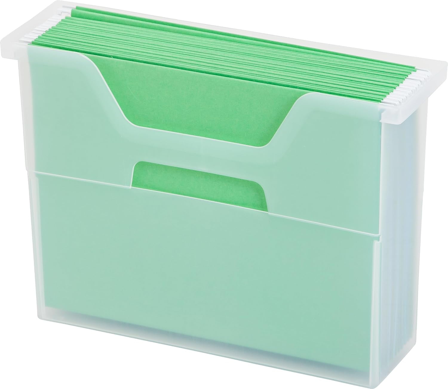IRIS Small Portable Desktop File Box with Open Top, Letter Size, Clear ...