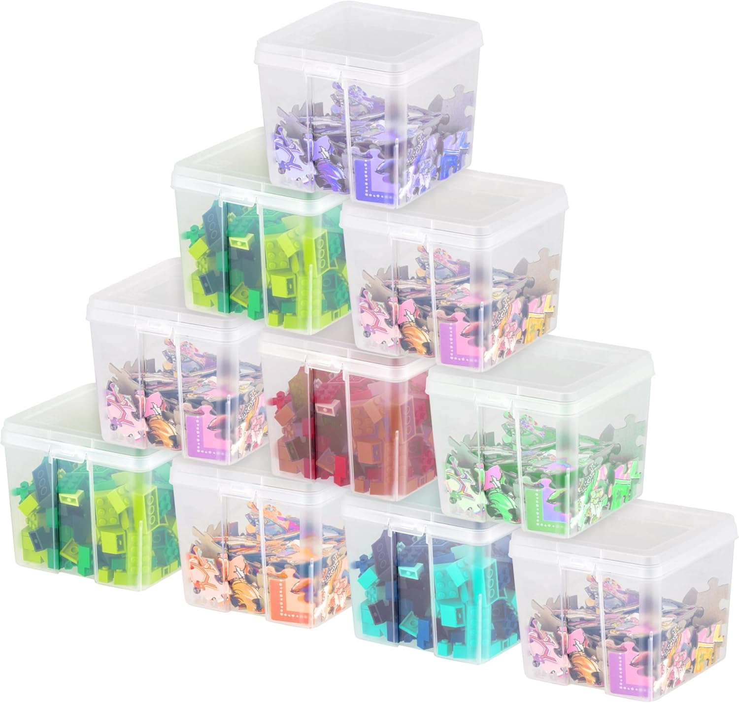 IRIS USA Small Vertical Storage Container, Stackable Plastic Bin for ...