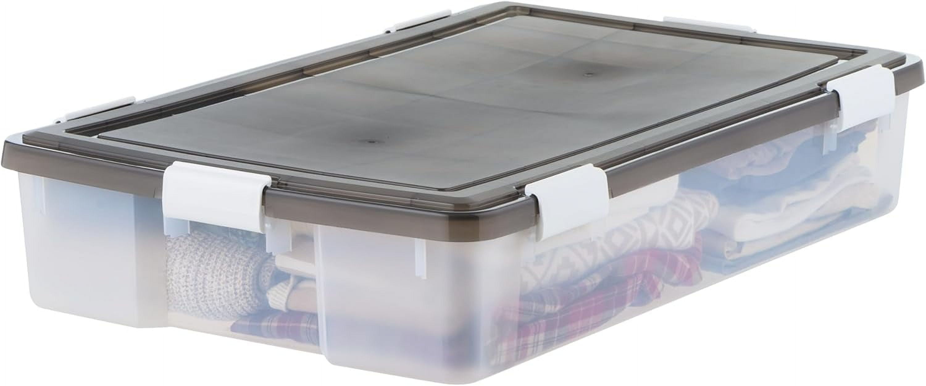 IRIS USA Underbed Gasket Box with Tight Latch and Seal 47 Qt Storage ...
