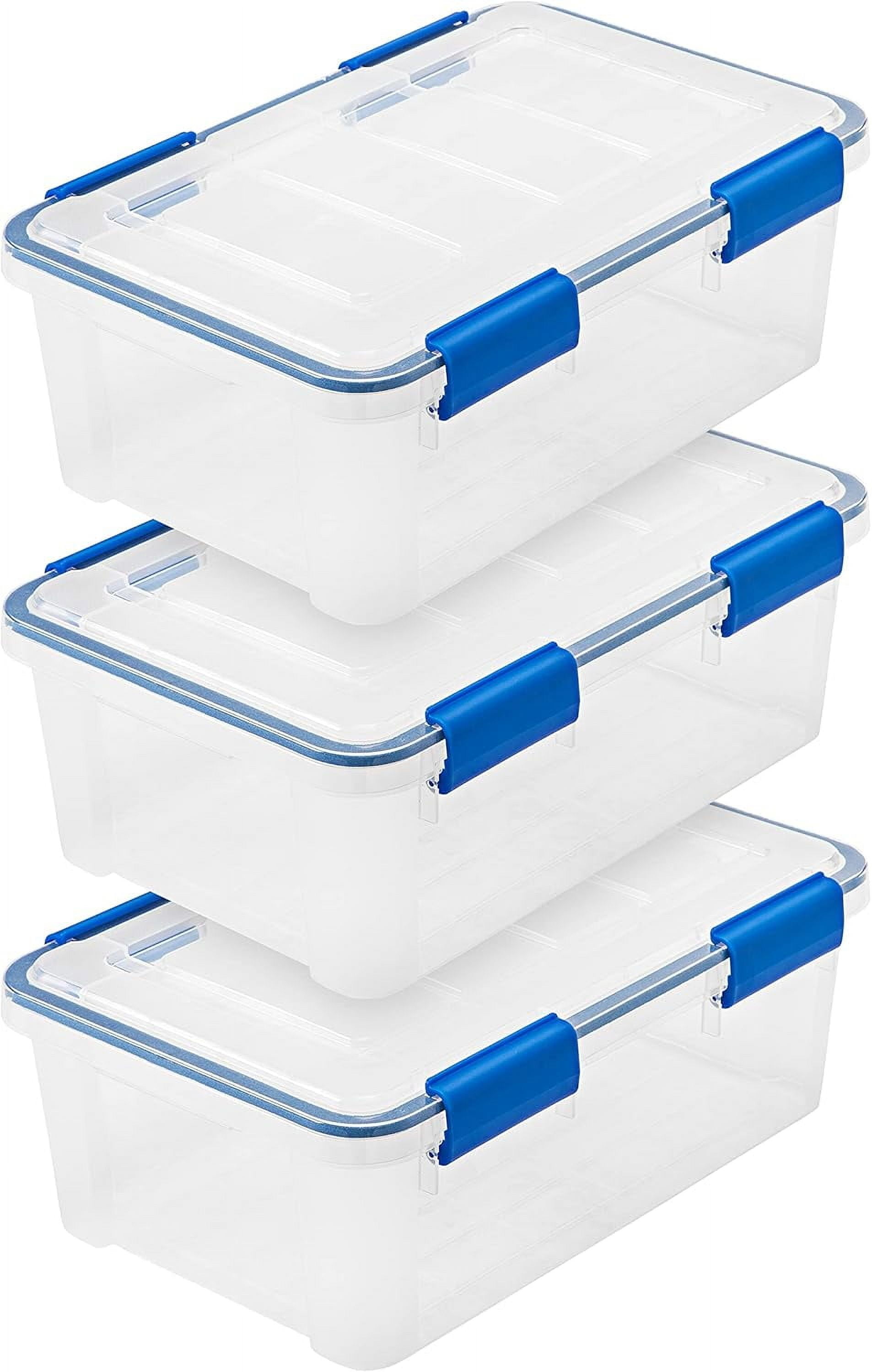 IRIS USA WeatherPro 16 Qt Storage Bins with Lids, 3 Pack, BPA-Free ...