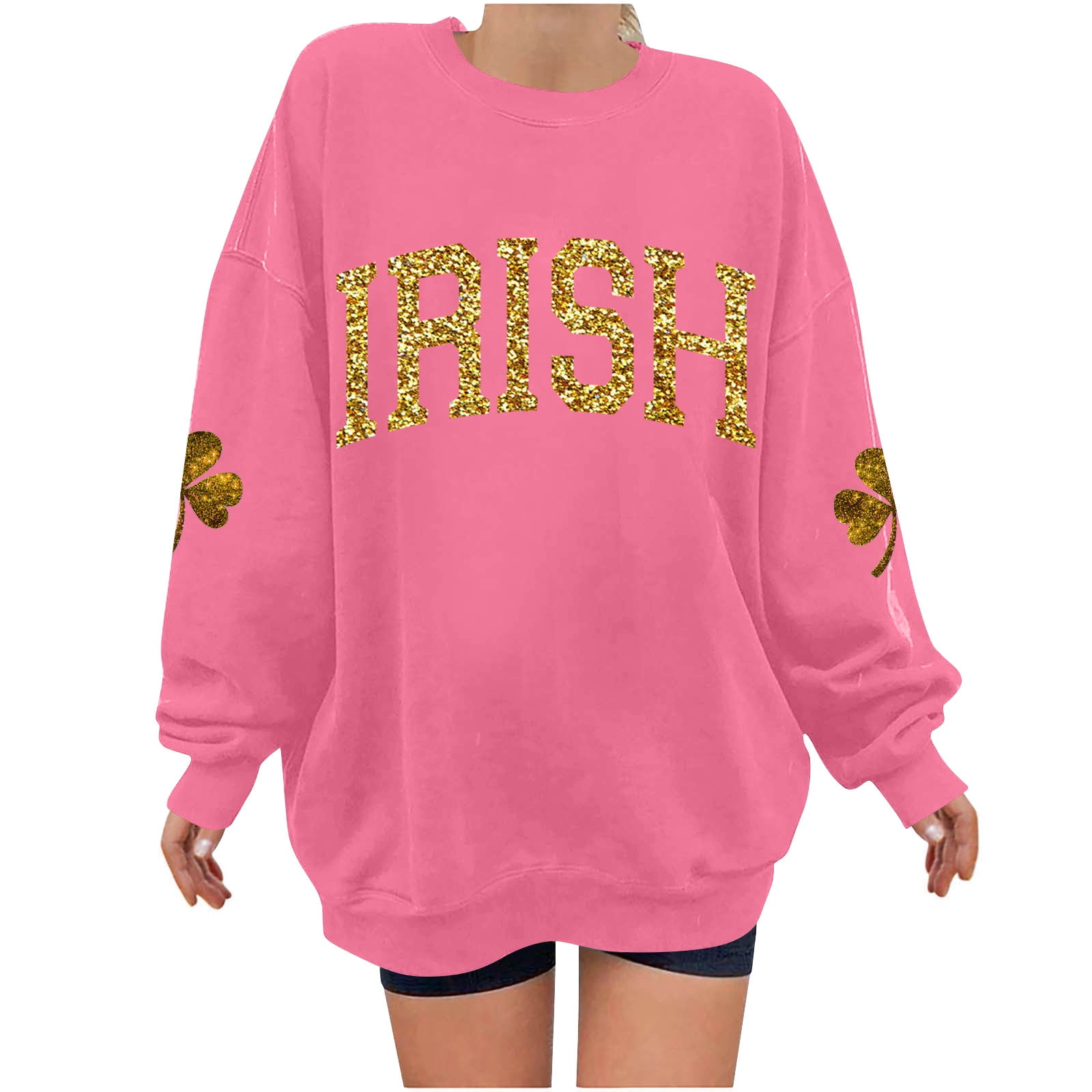 IRISH Printed Sweatshirts for Women 2025 St. Patricks Day Shirt Casual ...