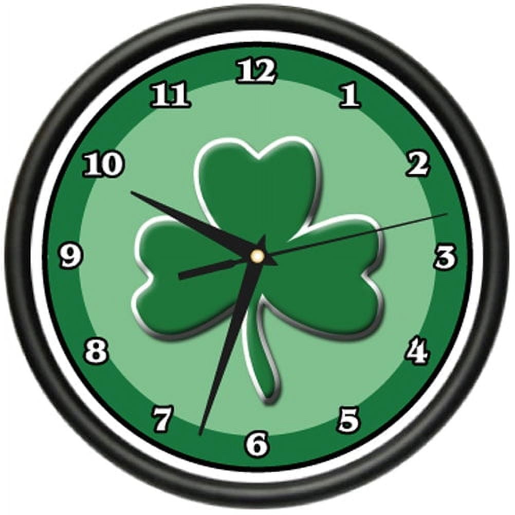 IRISH Wall Clock shamrock pub clover ireland art gift - Walmart.com