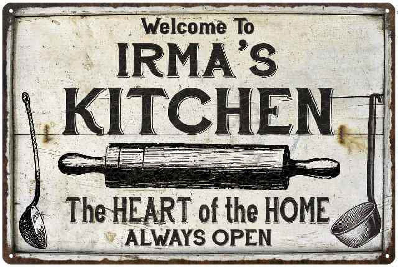 IRMA'S Kitchen Farmhouse Sign 8 x 12 Matte Finish Metal 108120033258 ...