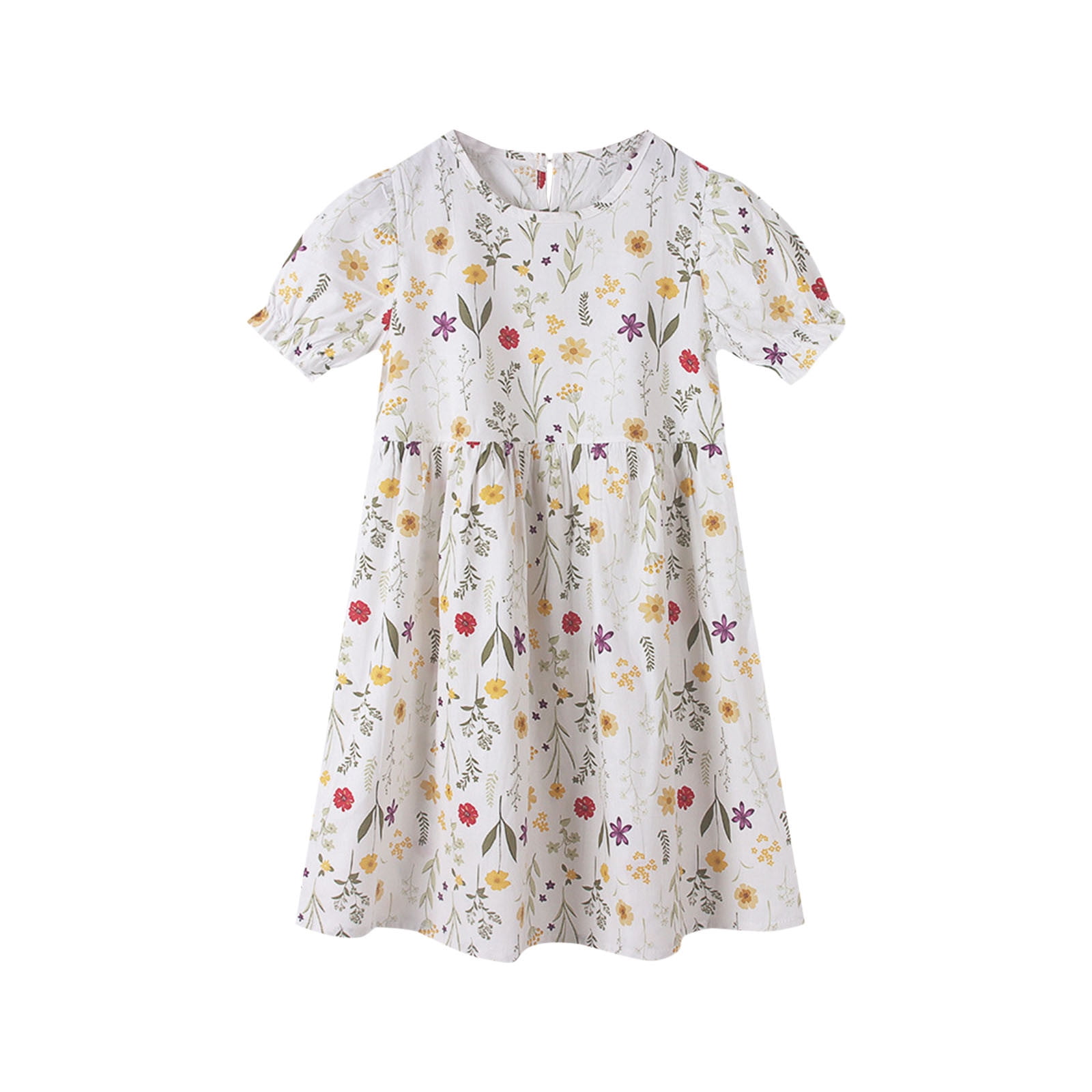 IROINNID 2025 Summer Short Sleeve Breathable Dress for 3-8 Years Girls ...