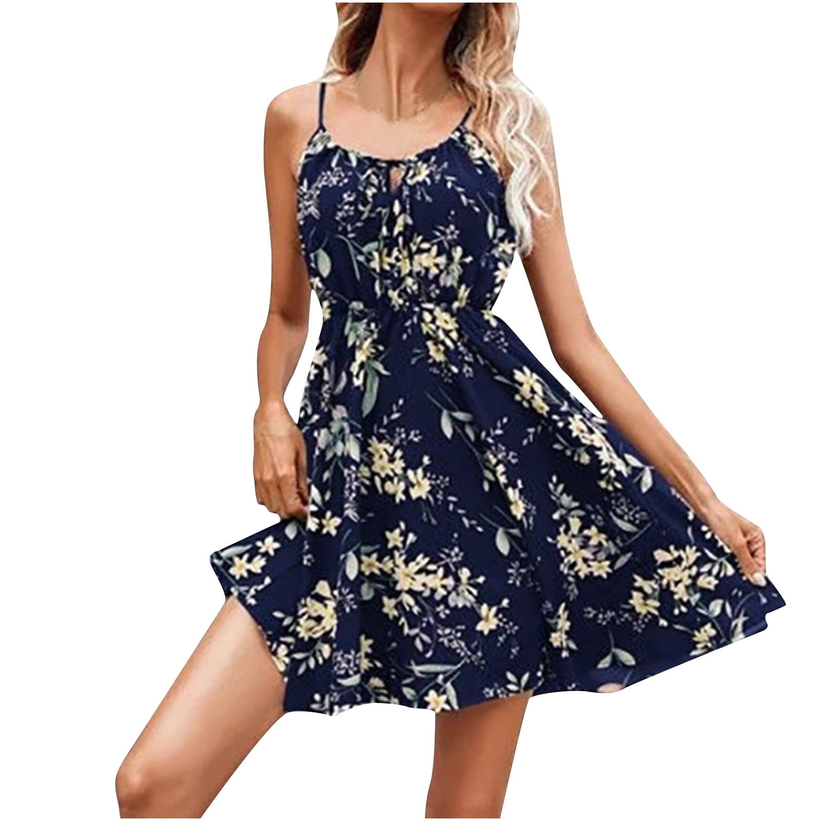 IROINNID A-Line Dress For Women Sleeveless Square Neck Summer Sexy ...