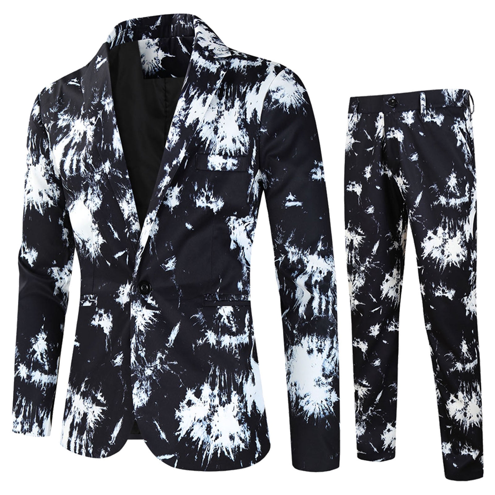 IROINNID Blazer Suit Set for Men Casual Pocket Blazer Jacket and Pants ...