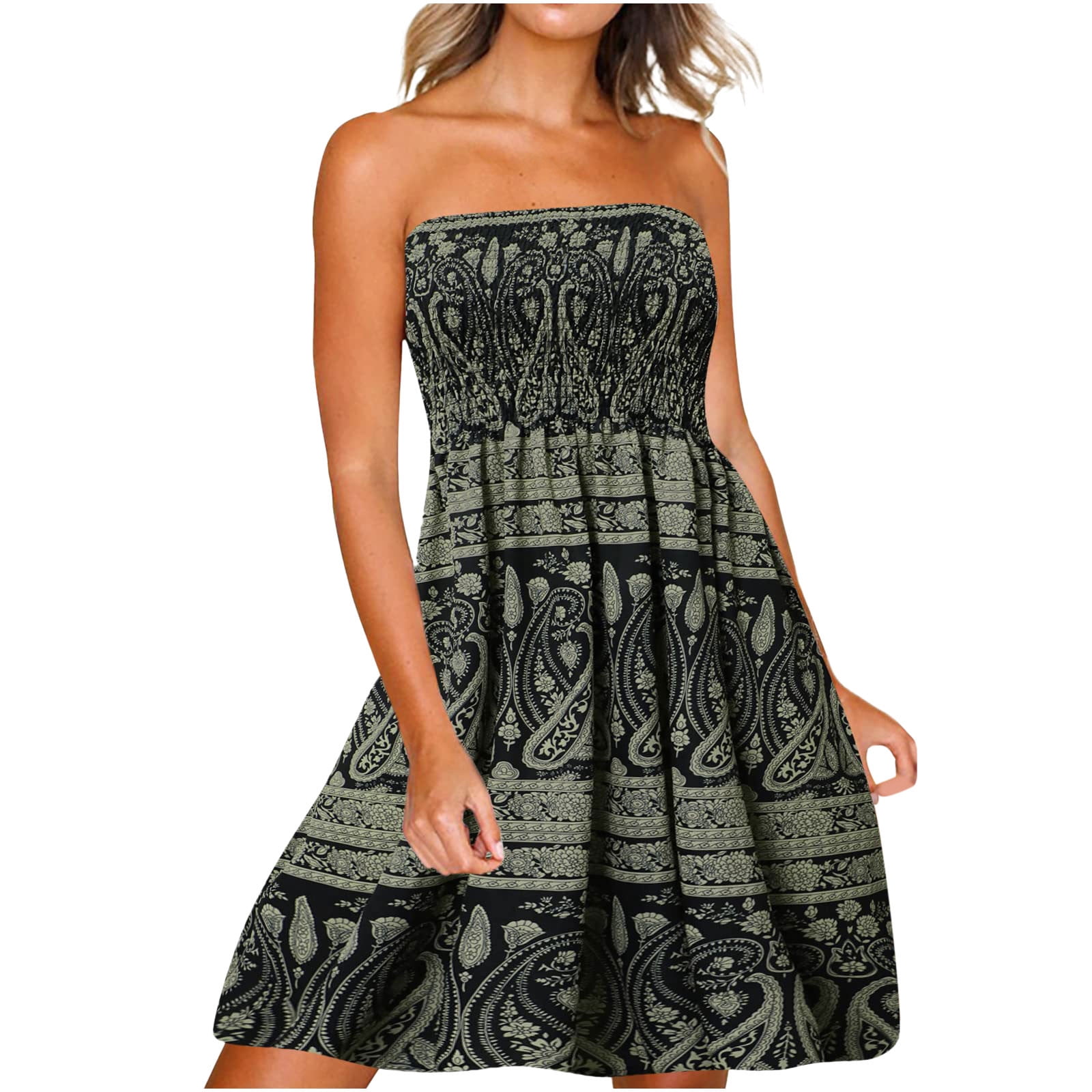 IROINNID Boho Dress for Women Casual Cocktail Wedding Guest Dress ...
