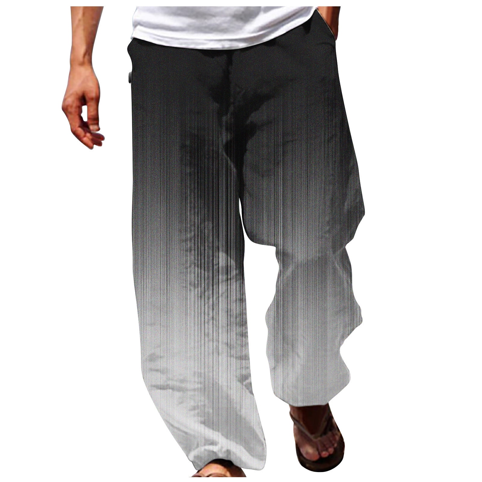 IROINNID Drawstring Pants for Men Discount Summer Casual Gradient Wide ...