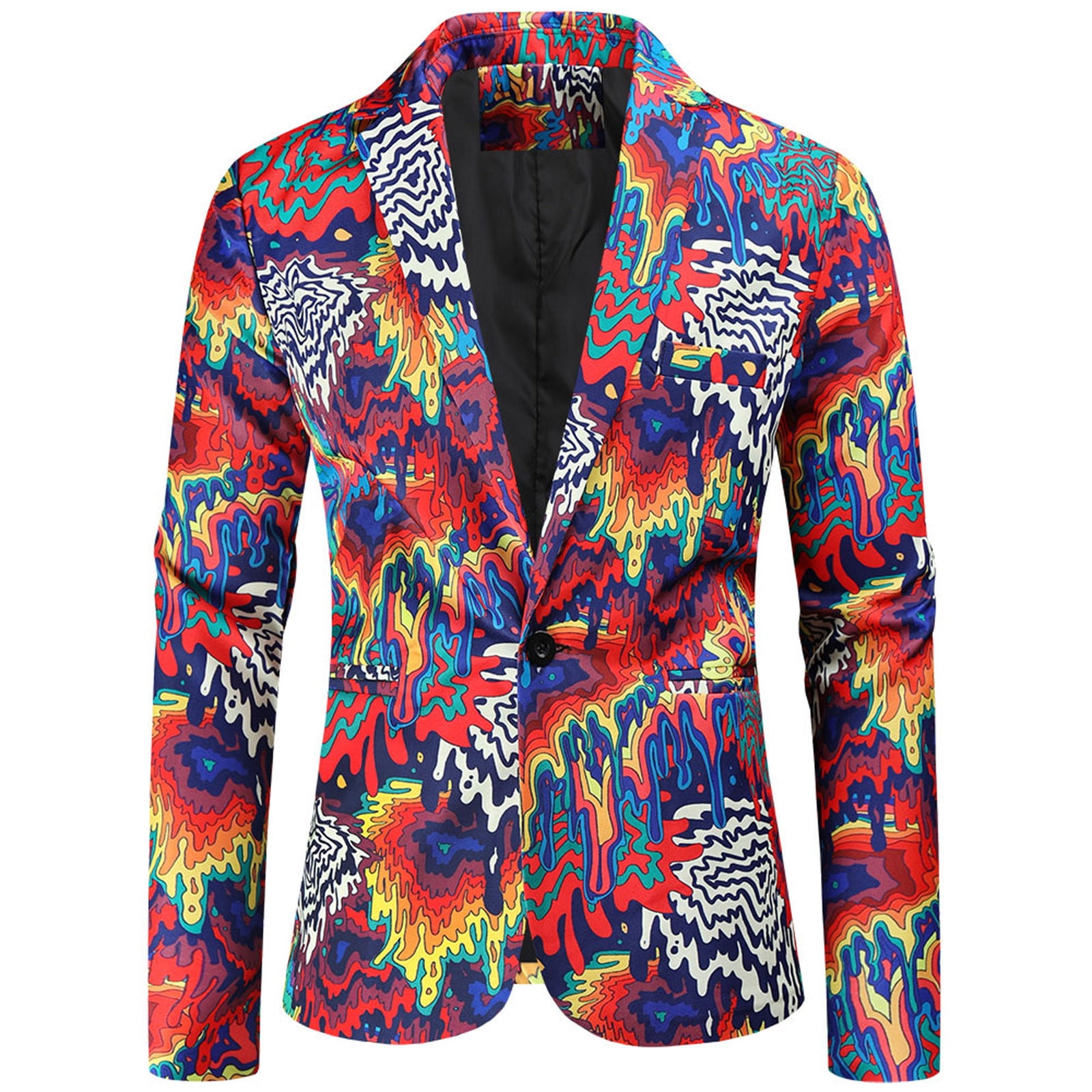 IROINNID Formal Jacket Suit for Men Printed One Button Performance ...