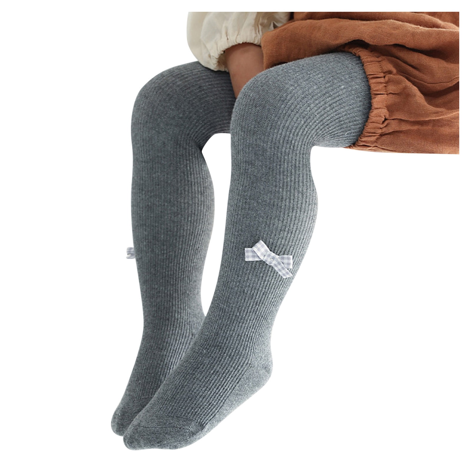IROINNID Girl Socks Thigh-High Socks Kids Girls Fashion Plaid Bow ...
