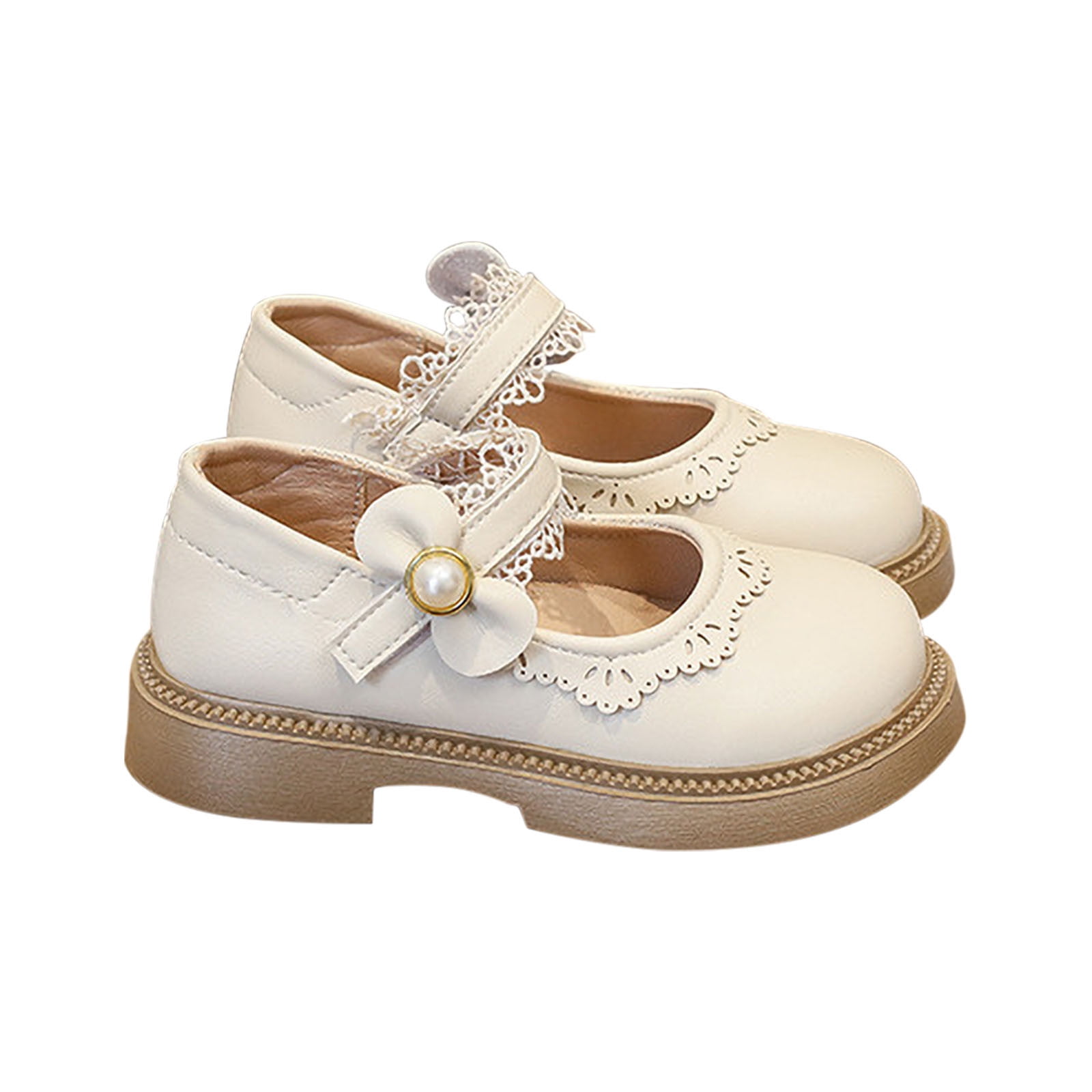 IROINNID Little Girl PU Princess Flats Shoes Soft Sole Round Toe ...