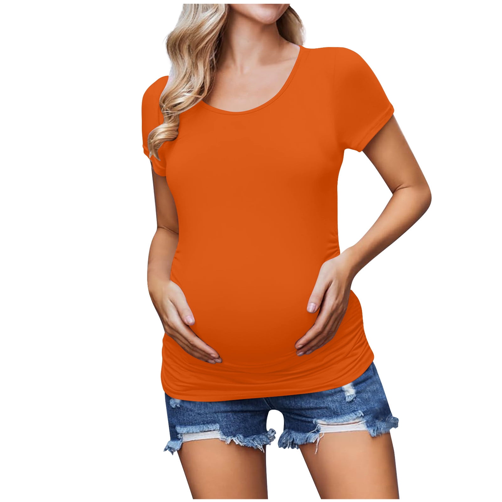 IROINNID Maternity Nursing Clothes Bump Friendly T-shirt , Short Sleeve ...