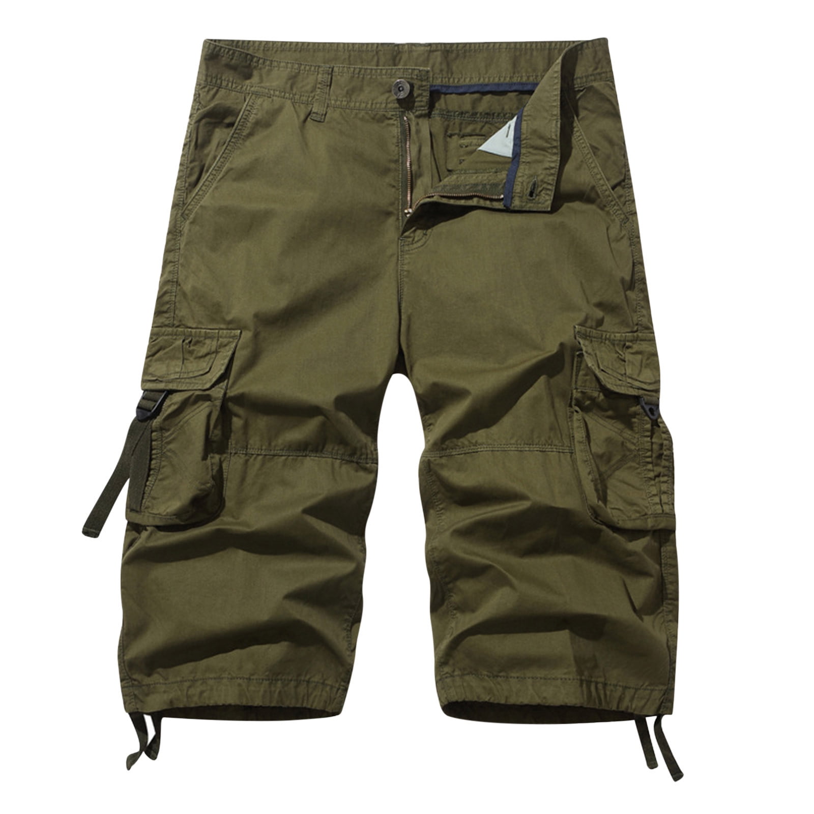 IROINNID Men's Belted Cargo Long Shorts Inseam Below Knee Length Multi ...