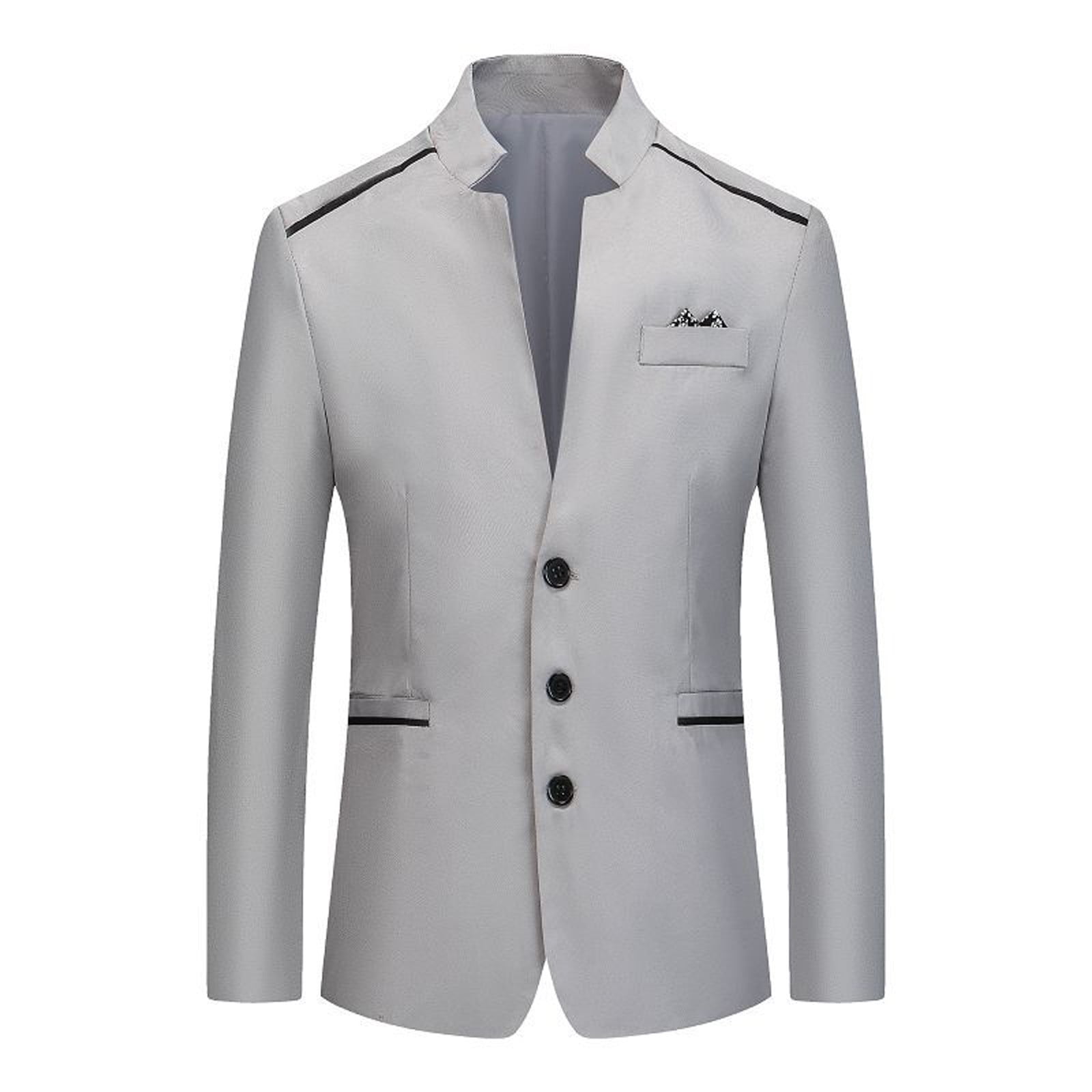 IROINNID Men's Formal Suit Dress Jacket Slim Fitted Long Sleeve Blazer ...