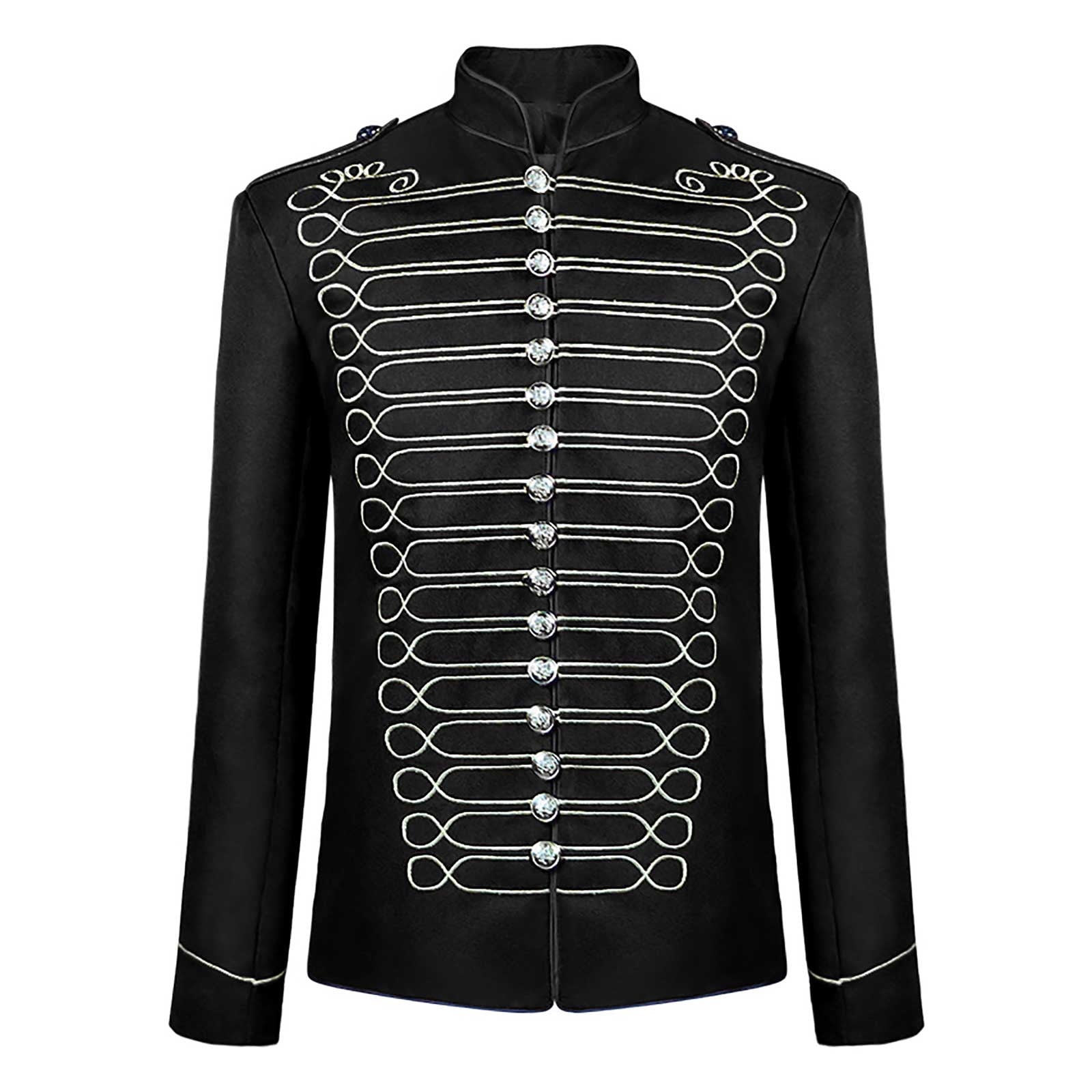 IROINNID Men's Long Sleeve Stand Collar Short Jacket Solid Color Loose ...