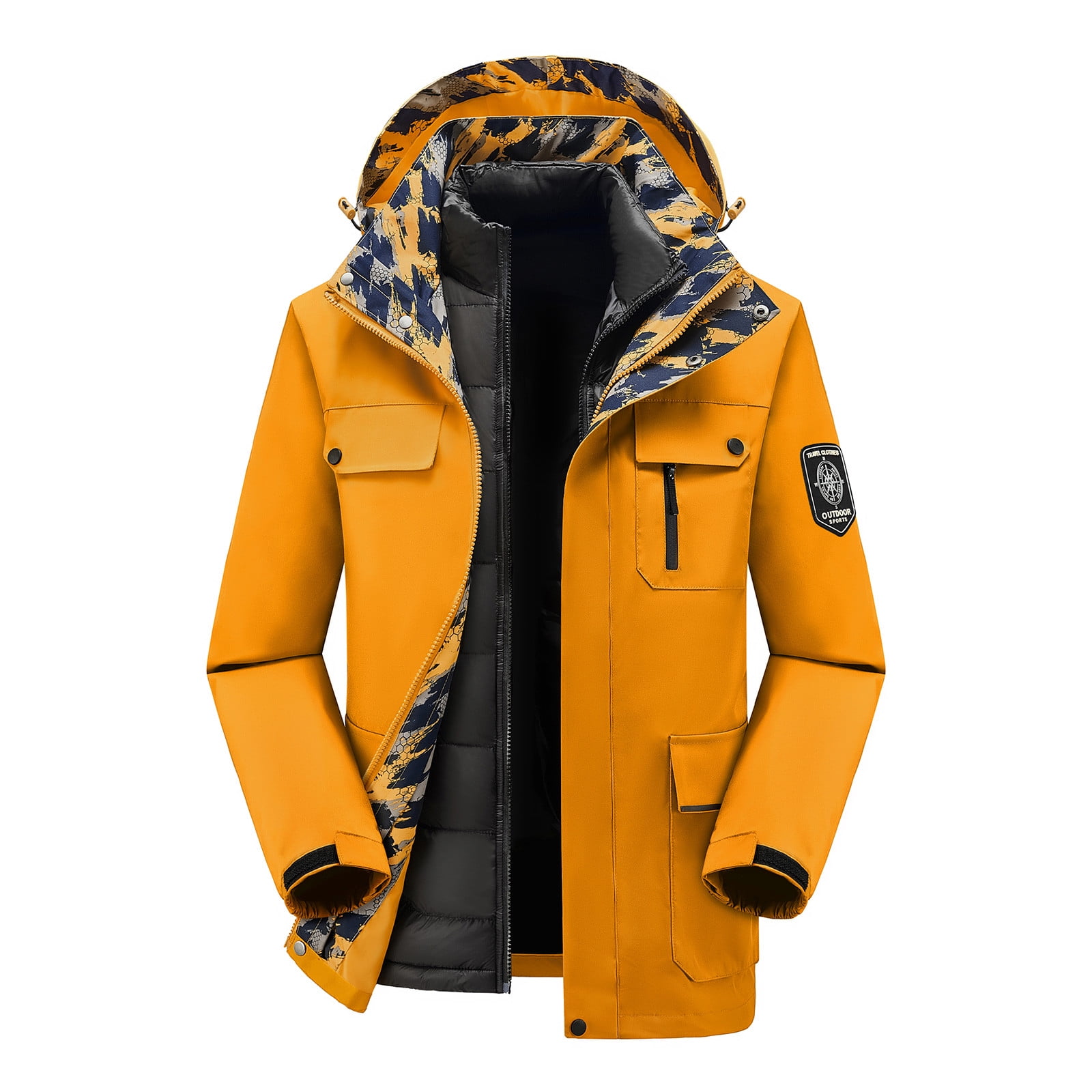 IROINNID Men's Waterproof Coat with Warm Keeping Jacket Two-piece Set ...
