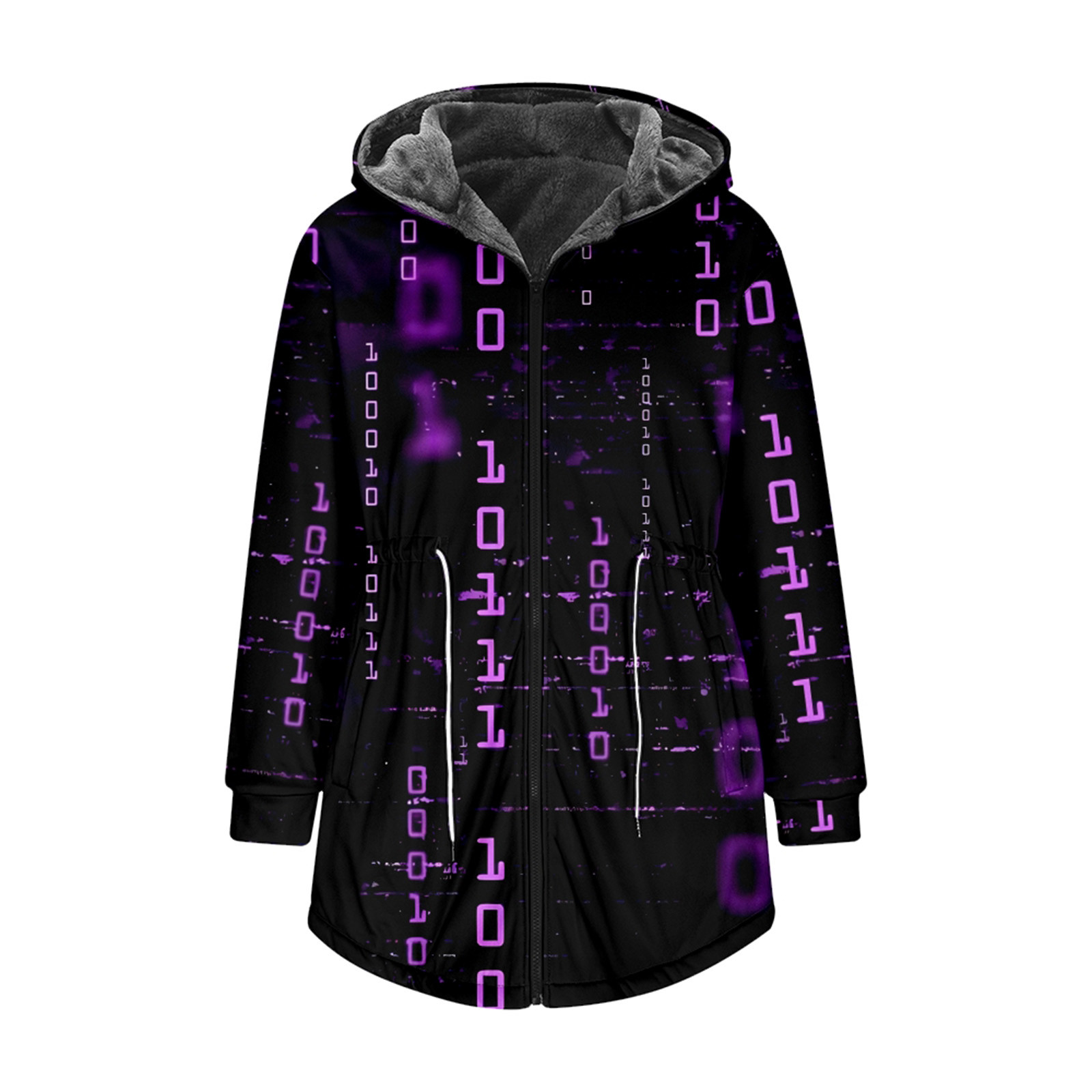IROINNID Men's Winter Jacket Thermal Hooded Thicken Warm Coat Print ...