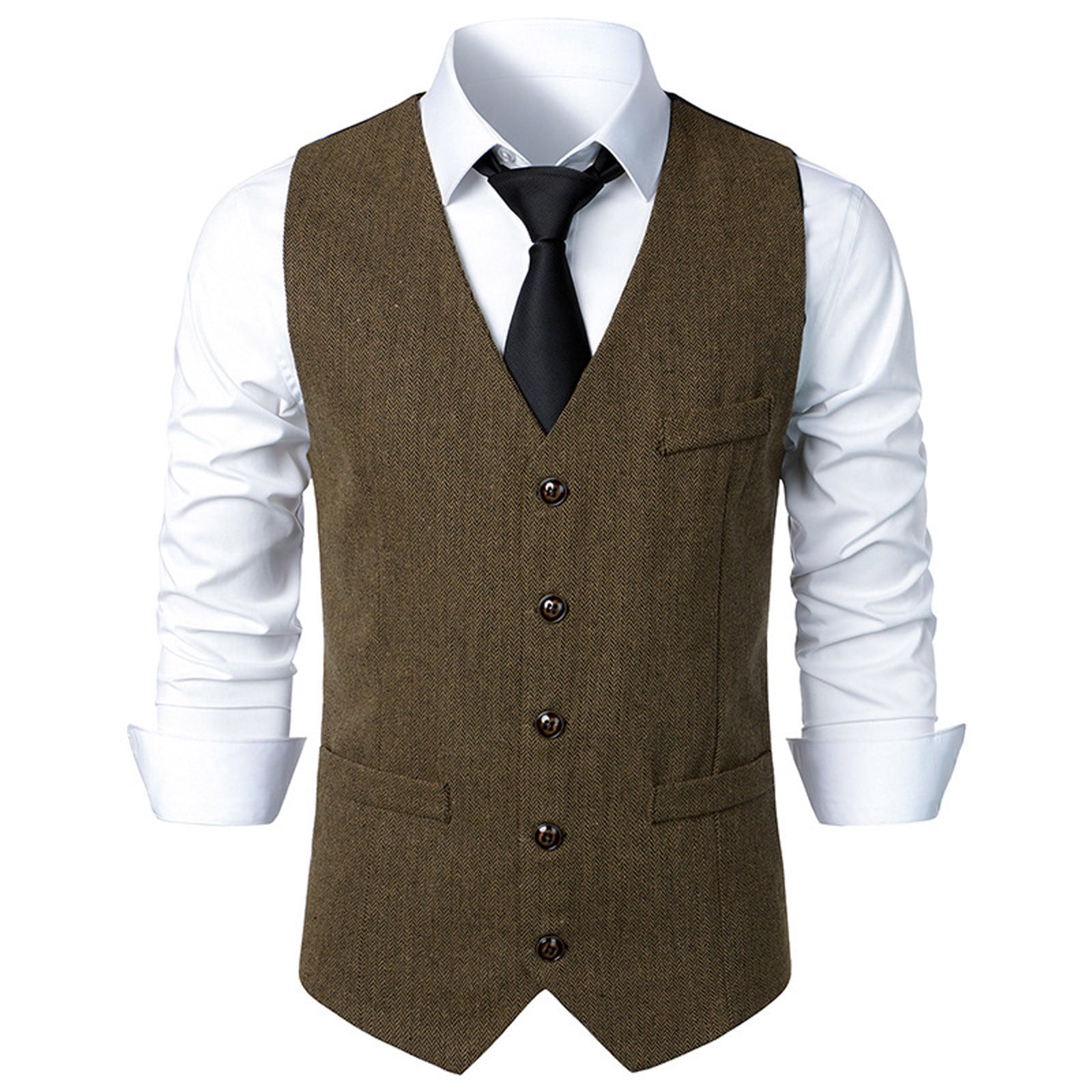 IROINNID Mens Suit Vest Formal Single Breasted Sleeveless Classic ...