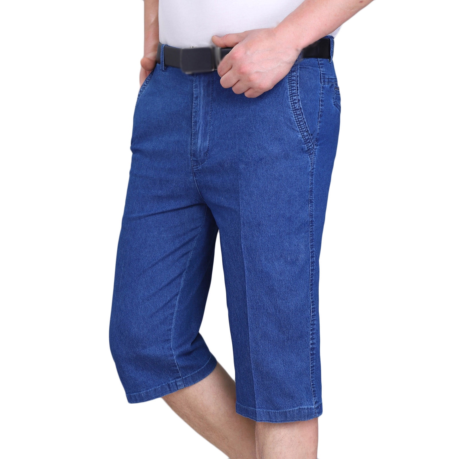 IROINNID On Sale Bermuda for Men Mid-length Pants Zipper Elastic Slim ...