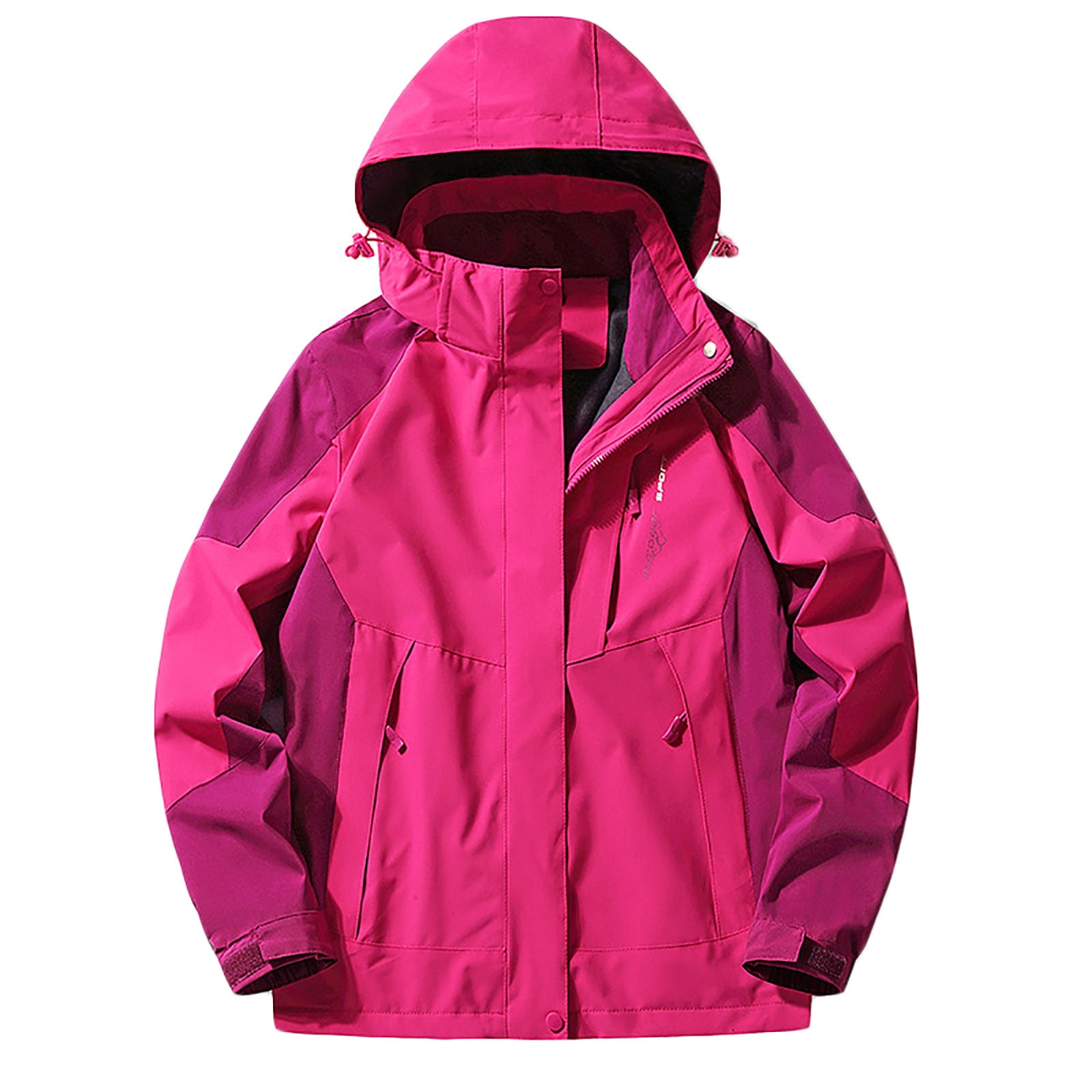 IROINNID Rain Jacket for Women Hood Softshell Waterproof Jacket Outdoor Full Zipper Loose Soft ...