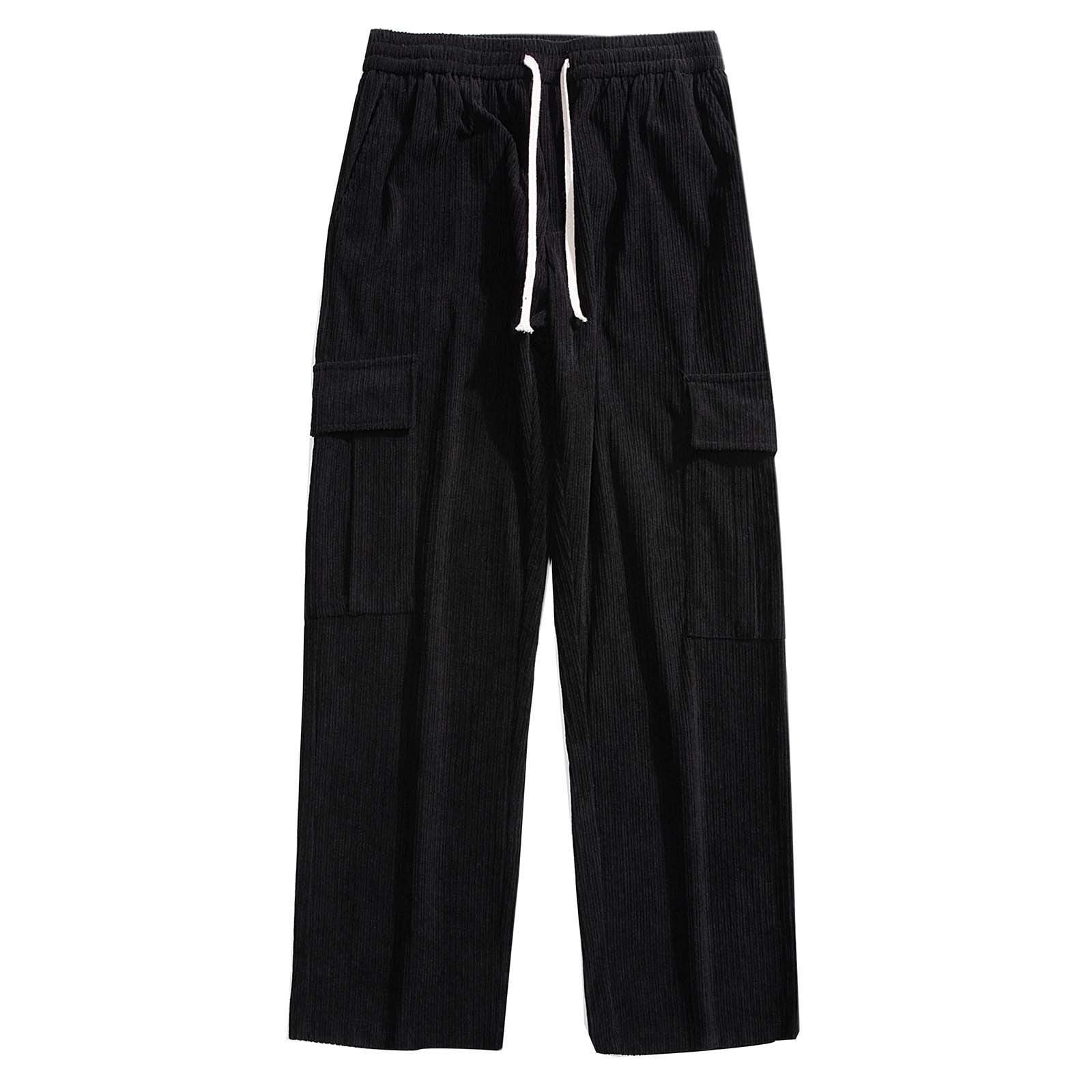 IROINNID Sales Cargo Pants for Men Drawstring Straight Barrel Trousers ...