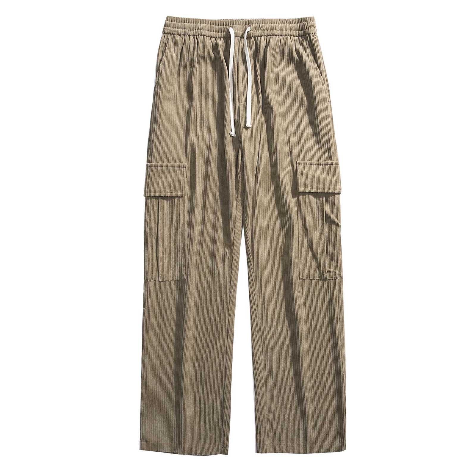 IROINNID Sales Cargo Pants for Men Drawstring Straight Barrel Trousers ...