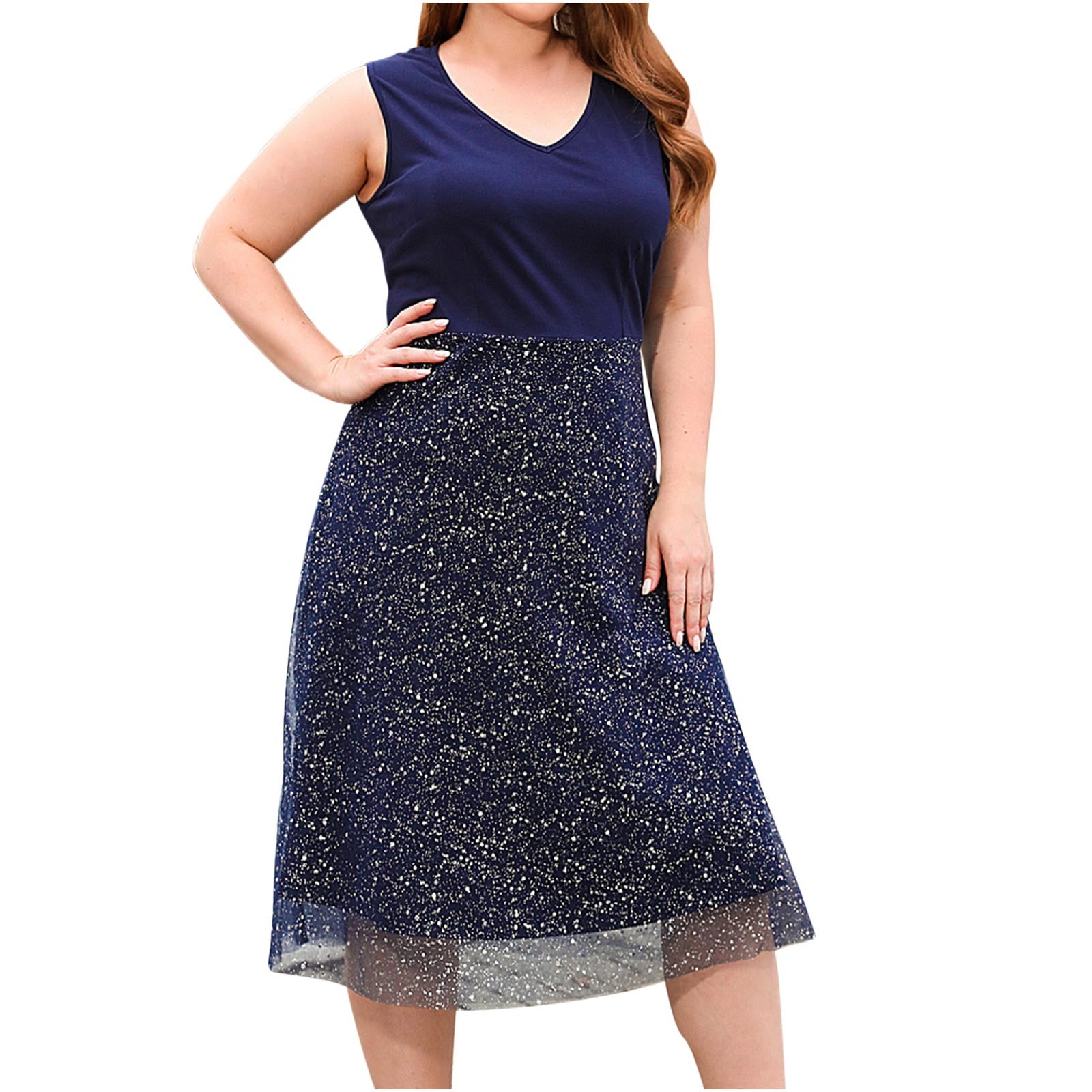 IROINNID Sequin Dress for Women Sexy Club Night V-Neck Sleeveless Solid ...