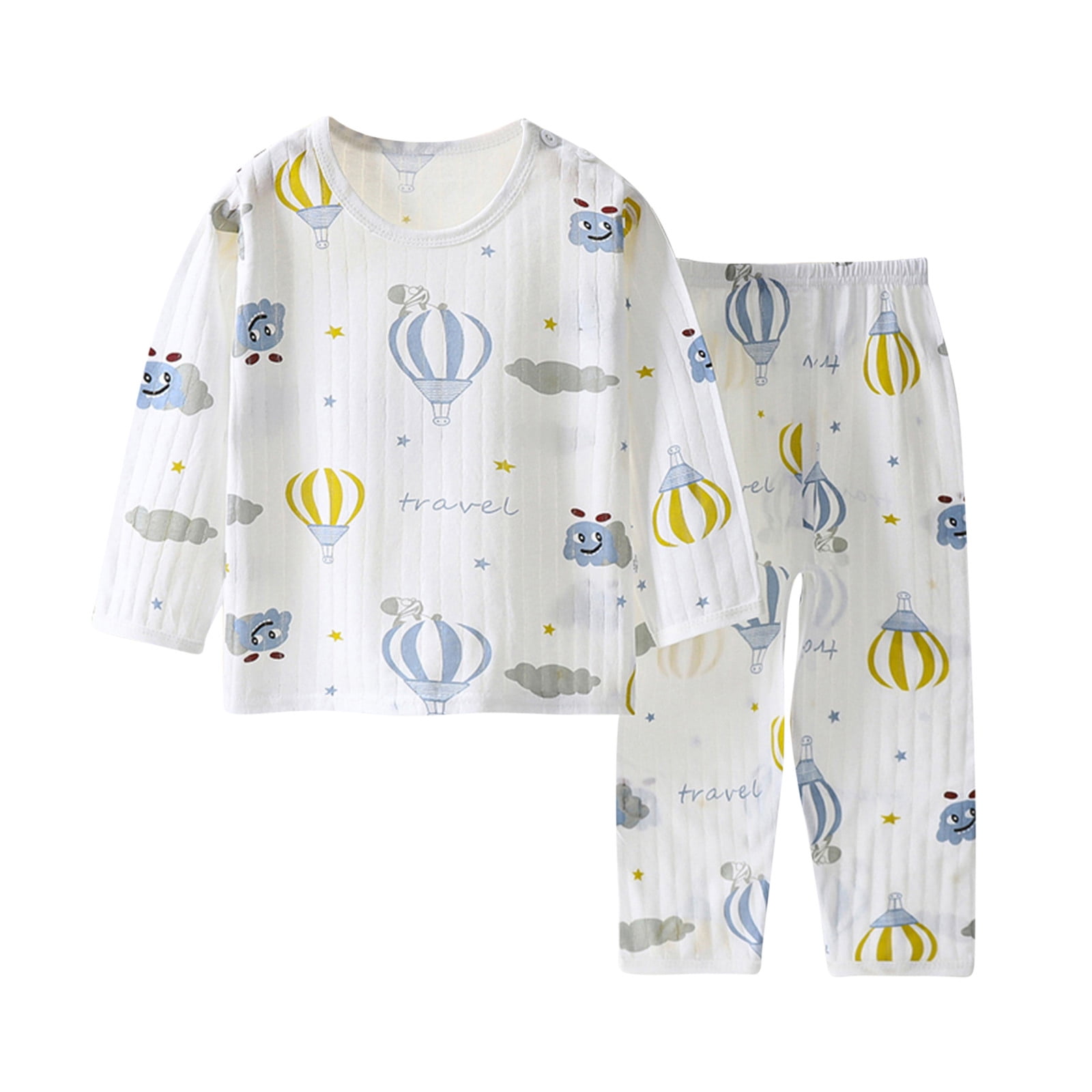 IROINNID Sleepwear Set for Kids Girls Boys Short Sleeve Cotton Shirts ...