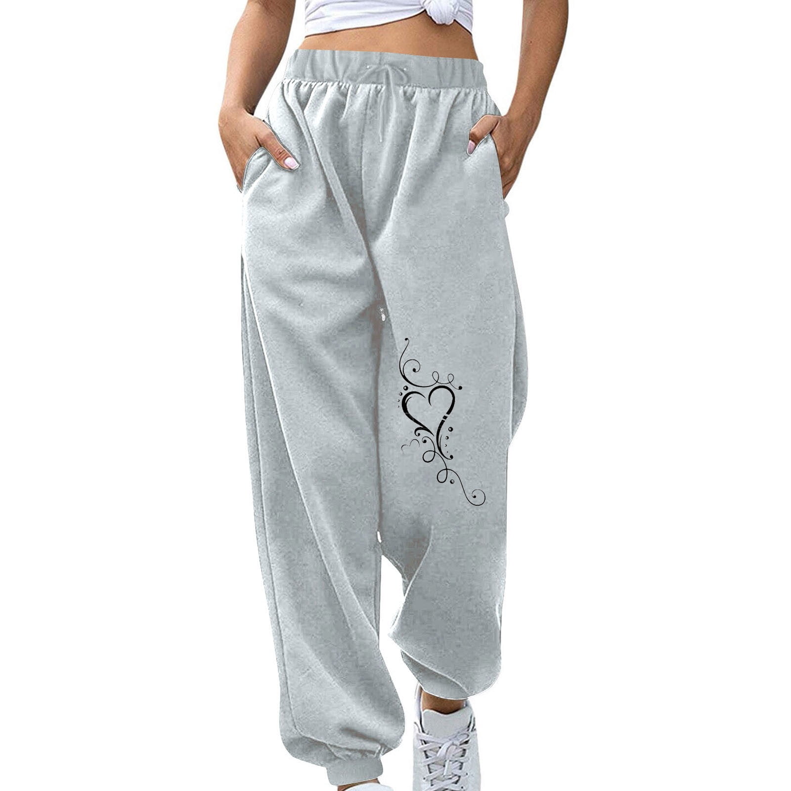 IROINNID Sweatpants for Women Wide Leg Loose Fit Fall Winter Fitness ...