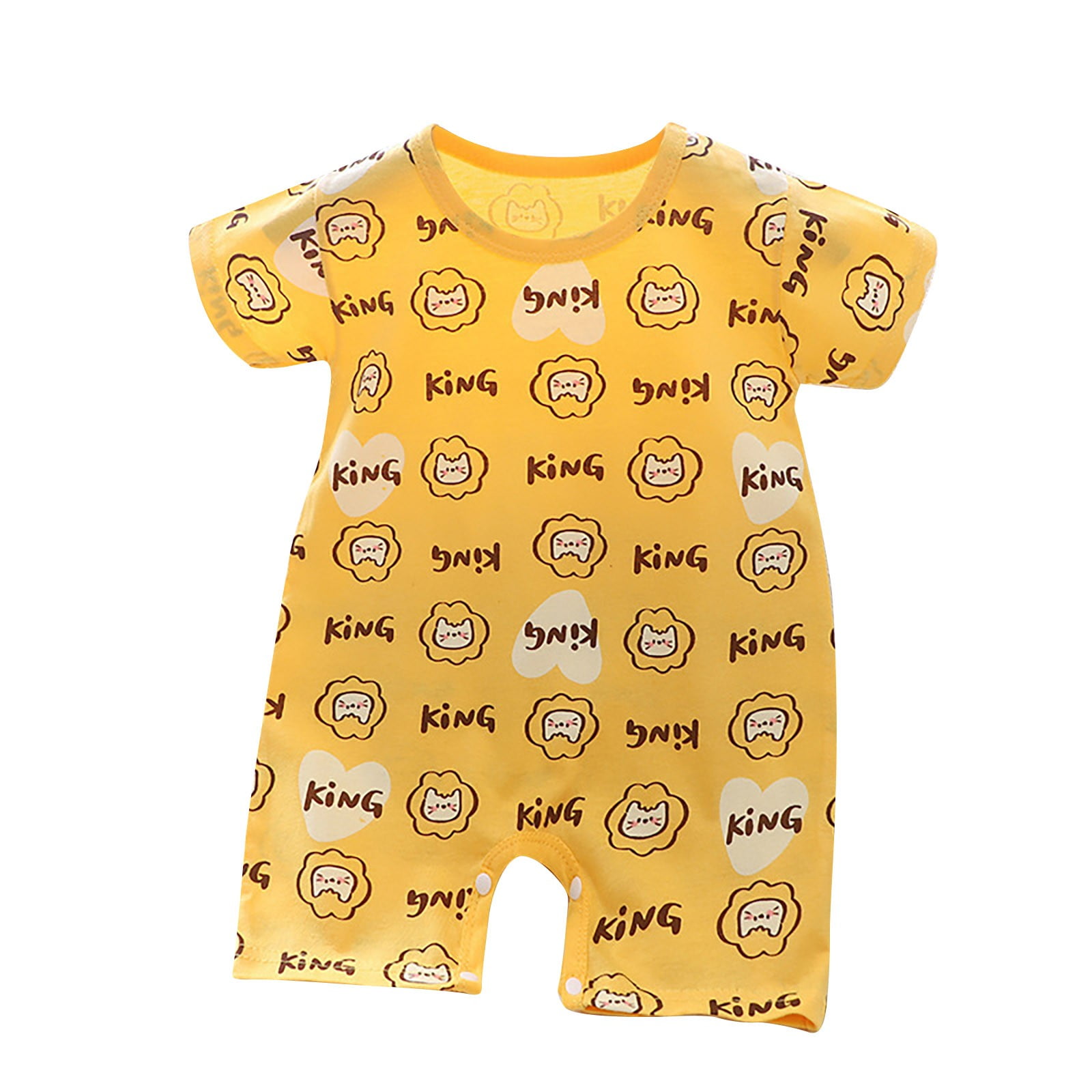 IROINNID Toddler Baby Boy Girls Summer Cartoon Bodysuit Newborn Fashion Print Short Sleeve ...