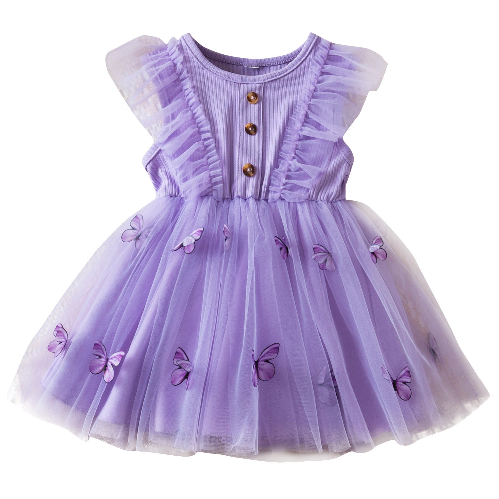 IROINNID Toddler Girl Dress Square Neck Puff Sleeve A-Line Toddler ...