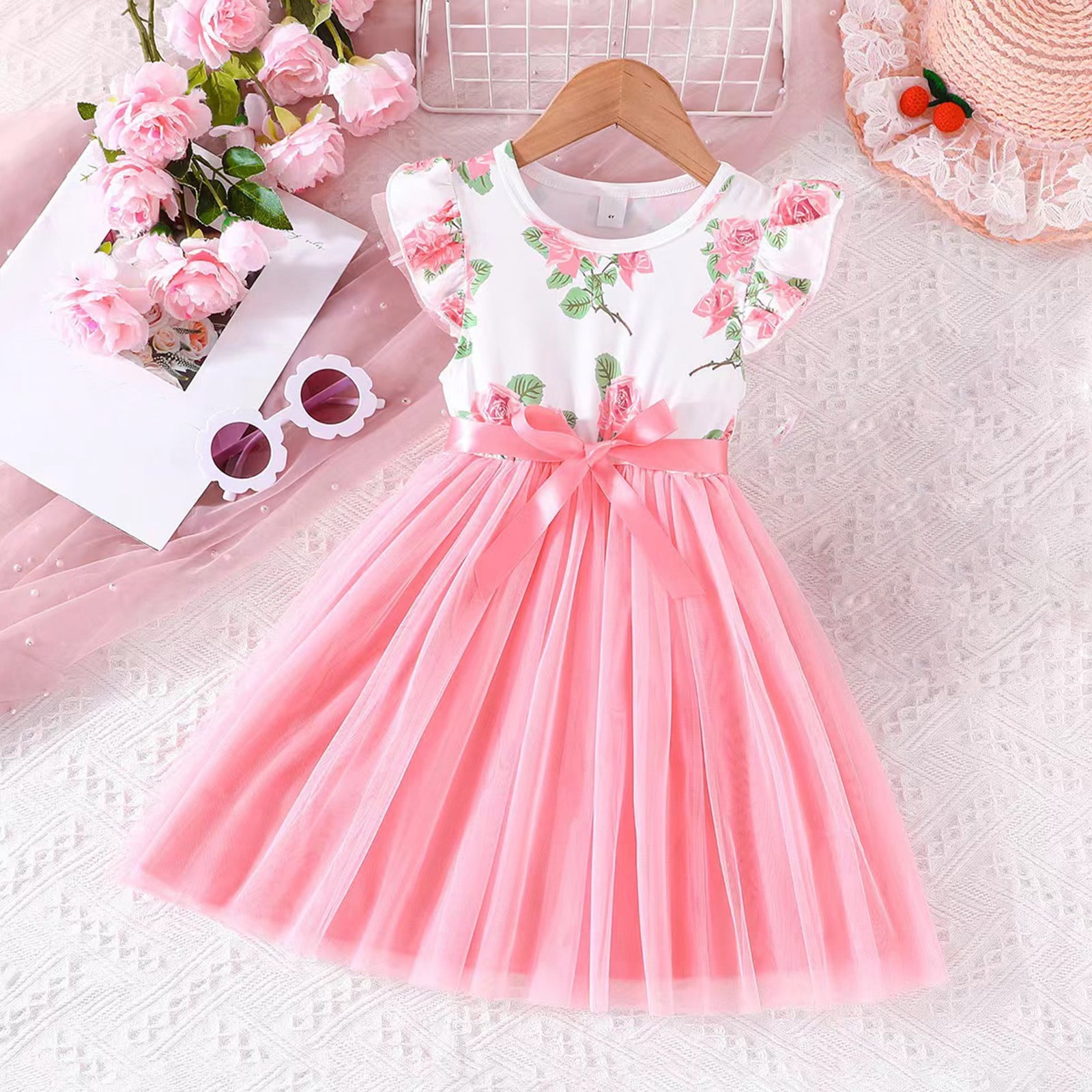 IROINNID Toddler Girl Princess Party Dress Tutu Sleeveless Girls Summer ...