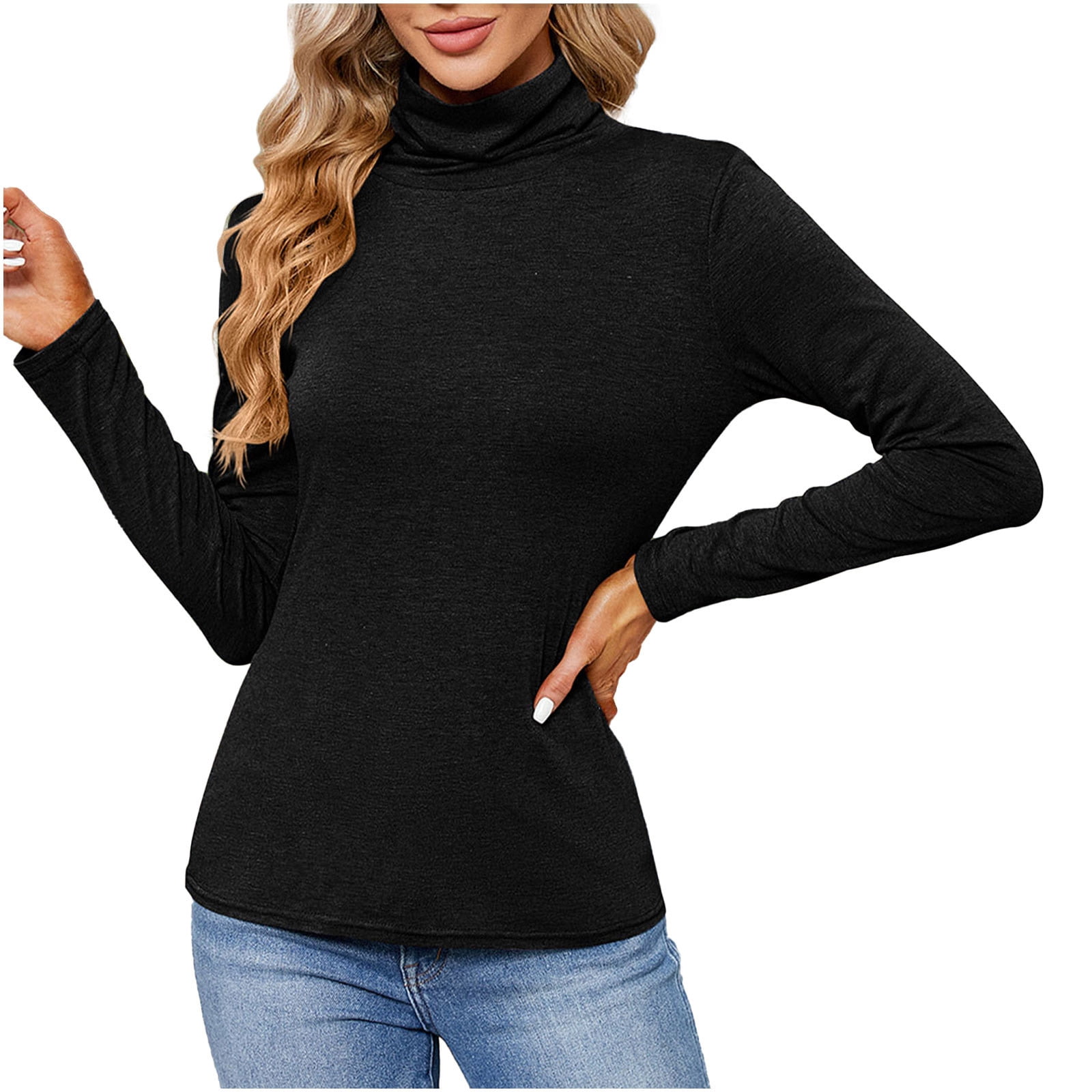IROINNID Undershirt for Women Turtleneck Comfortable Bottom Shirt Long ...