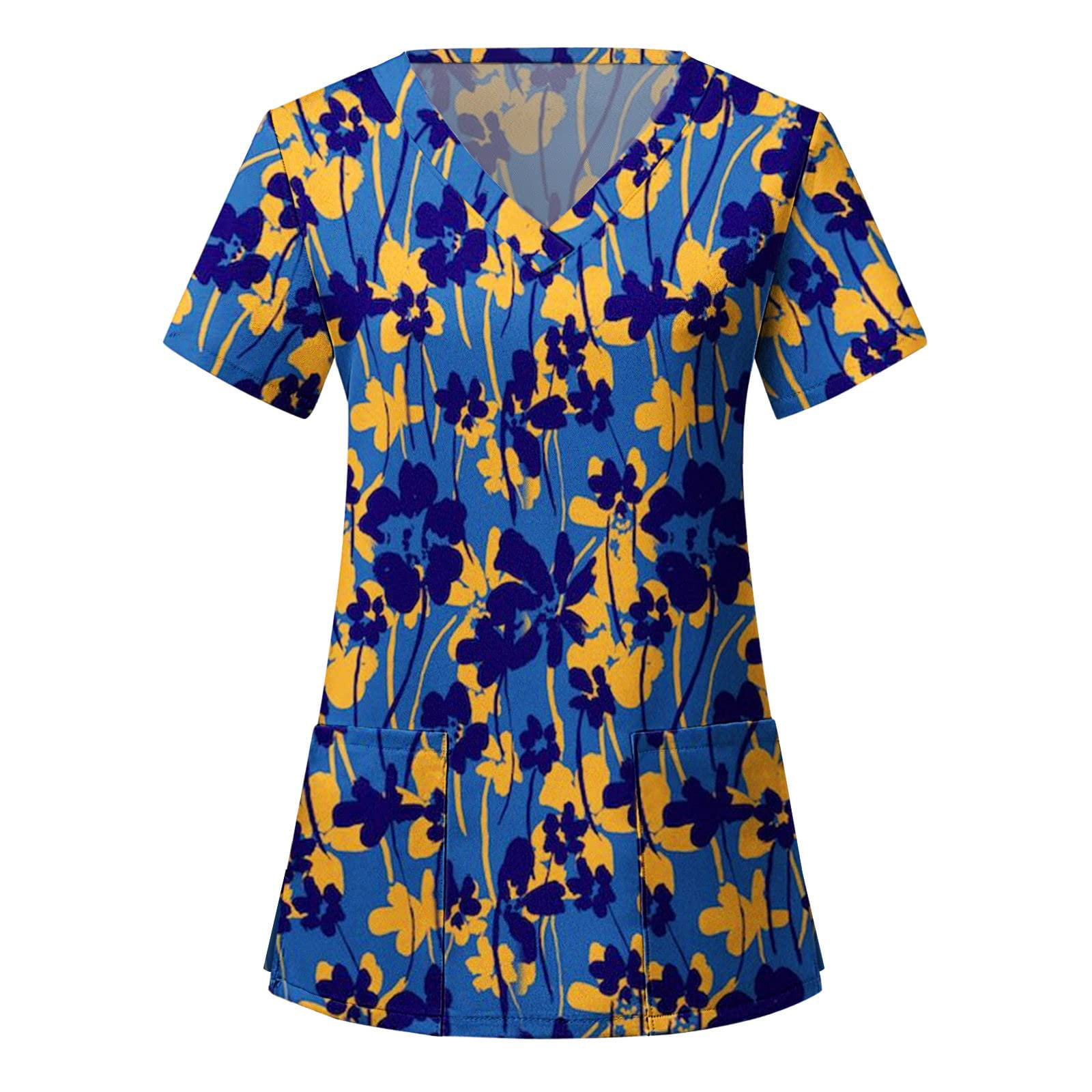 IROINNID Womens Scrub Top Graphic Prints Casual V-Neck Tops Work ...