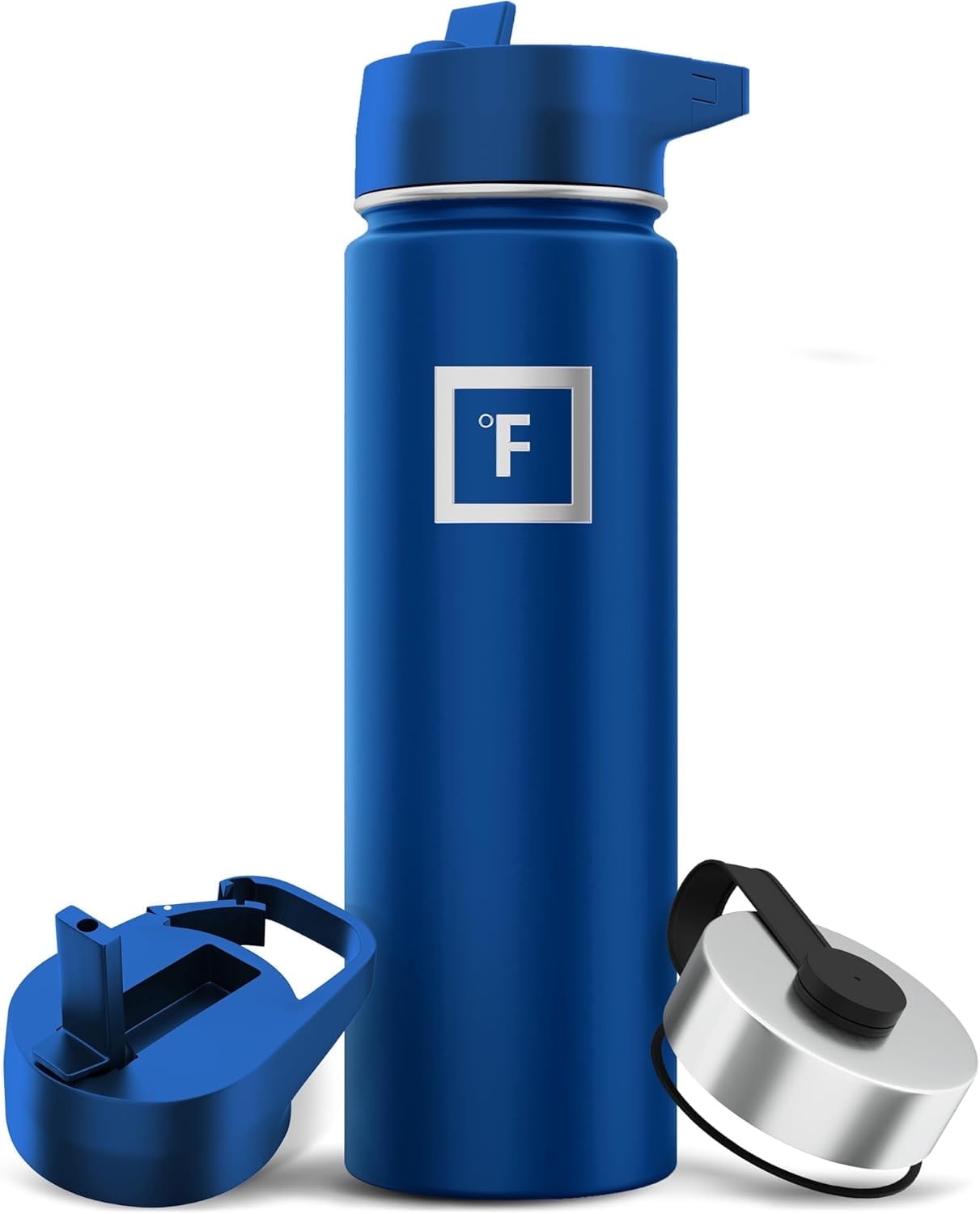 Iron Flask Insulated Water Bottle, Wide Mouth, 22 Oz, 3 Straw Lids ...