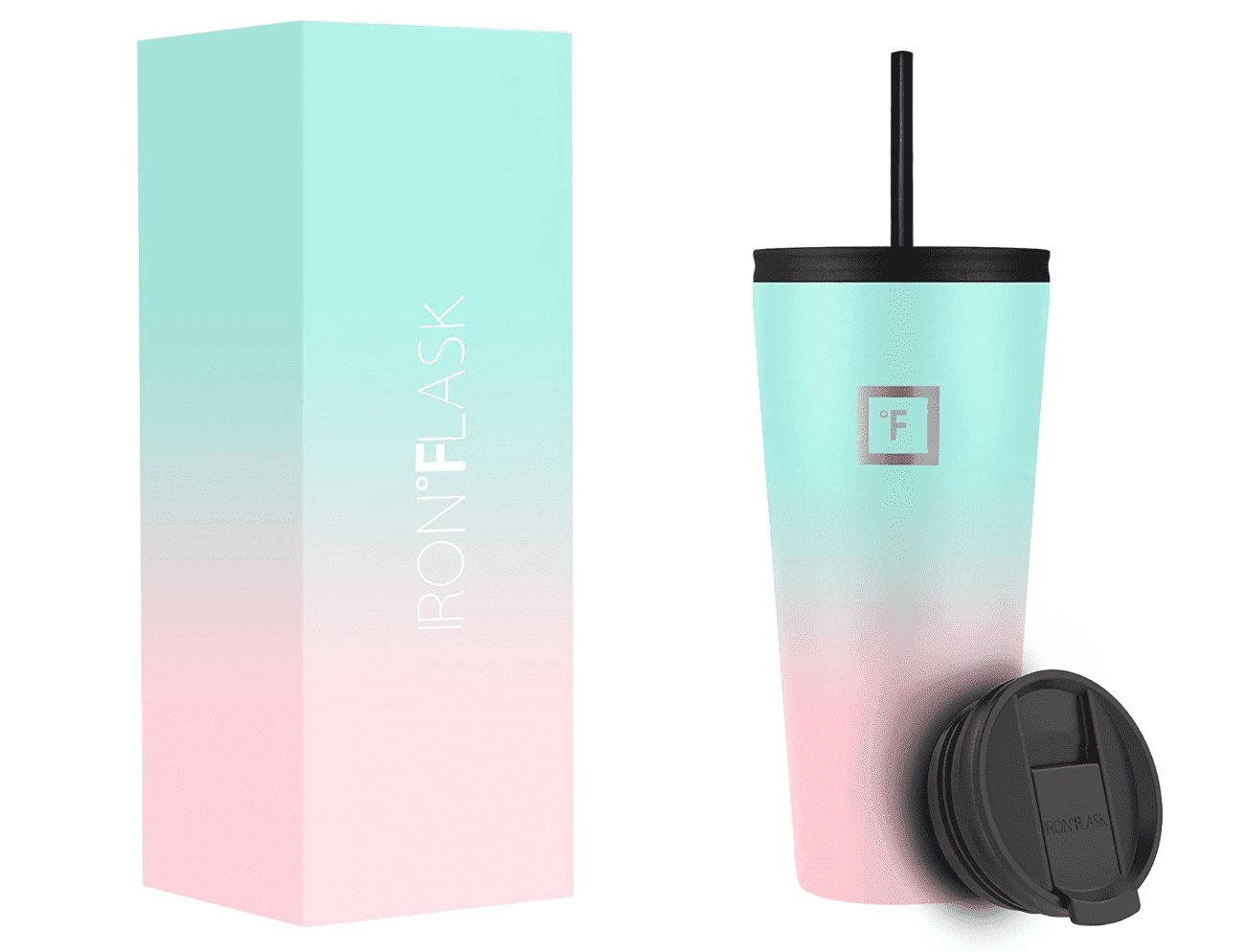 IRON FLASK Classic Tumbler 2.0 - 32 Oz, 2 Lids (Straw/Flip), Vacuum ...