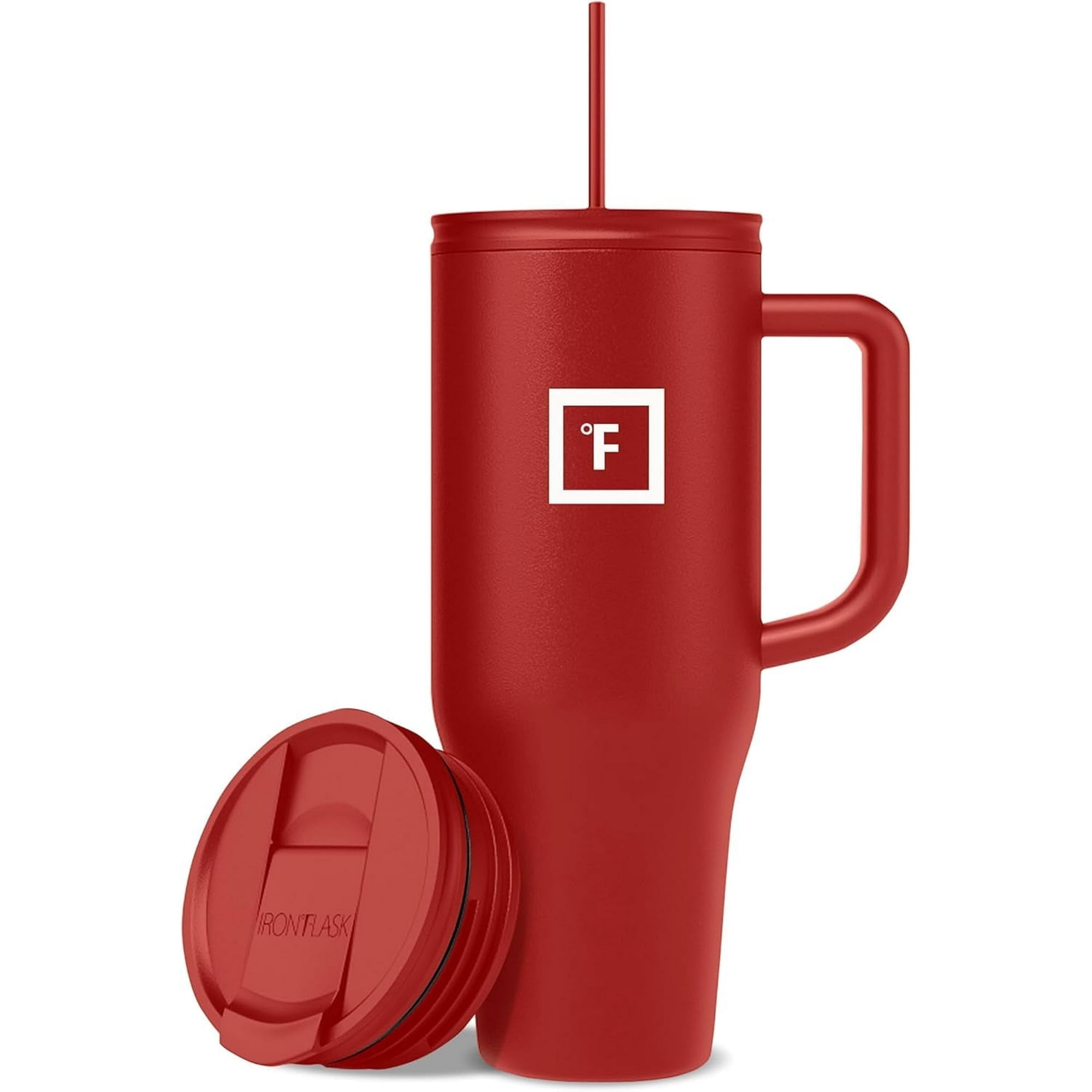 IRON °FLASK Co-Pilot Insulated Mug w/Straw & Flip Cap Lids - Cup Holder ...